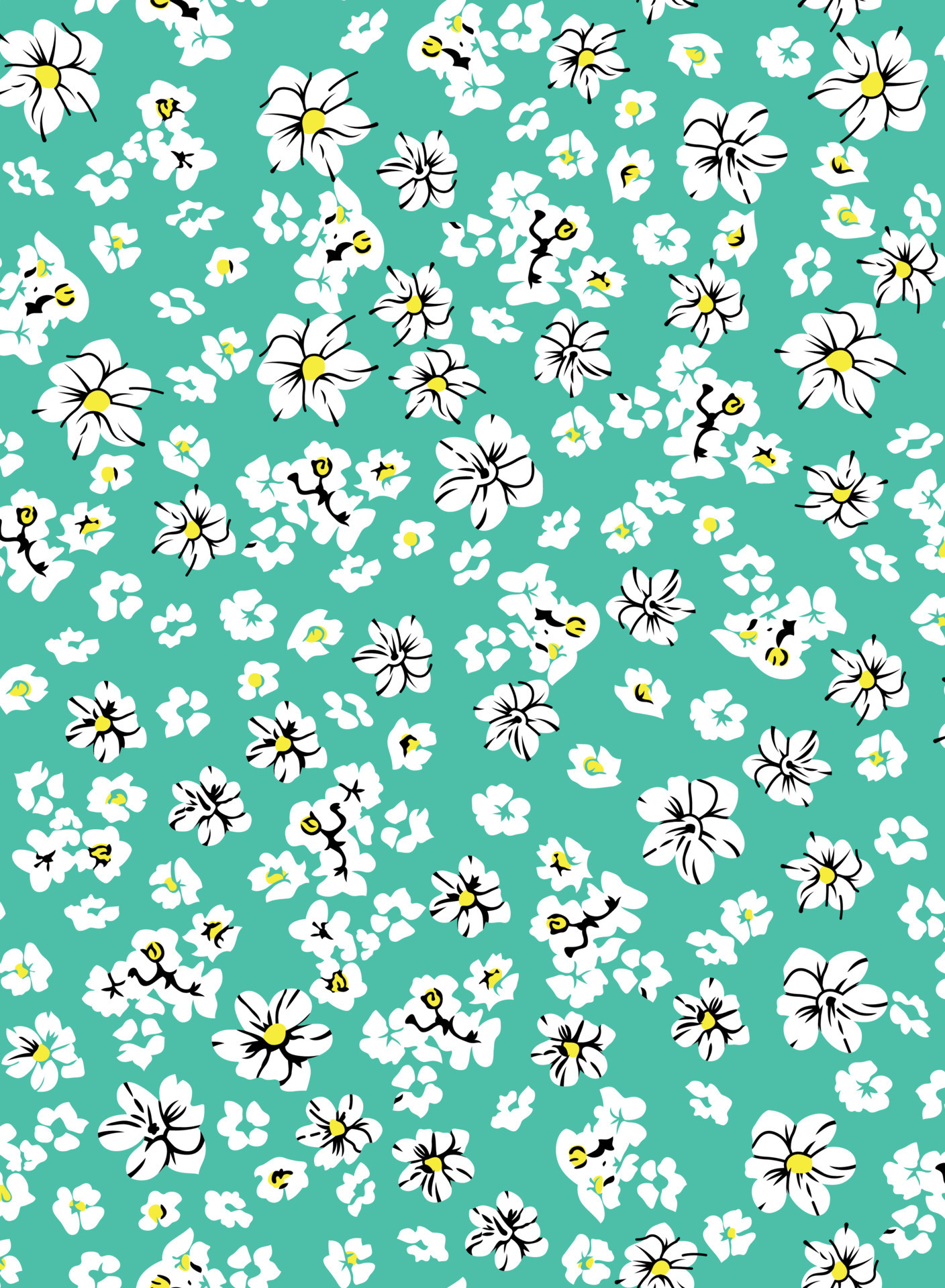 Vector Seamless Pattern Collectionwild Flowers Leaves Branches