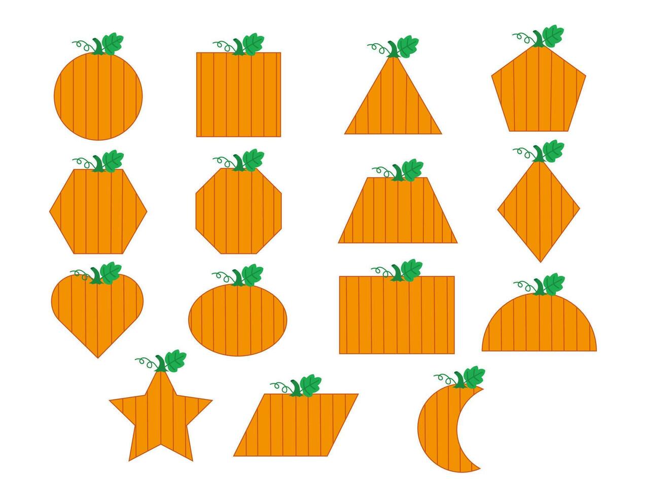 Pumpkin shapes for kids to create games and worksheets. Educational ...