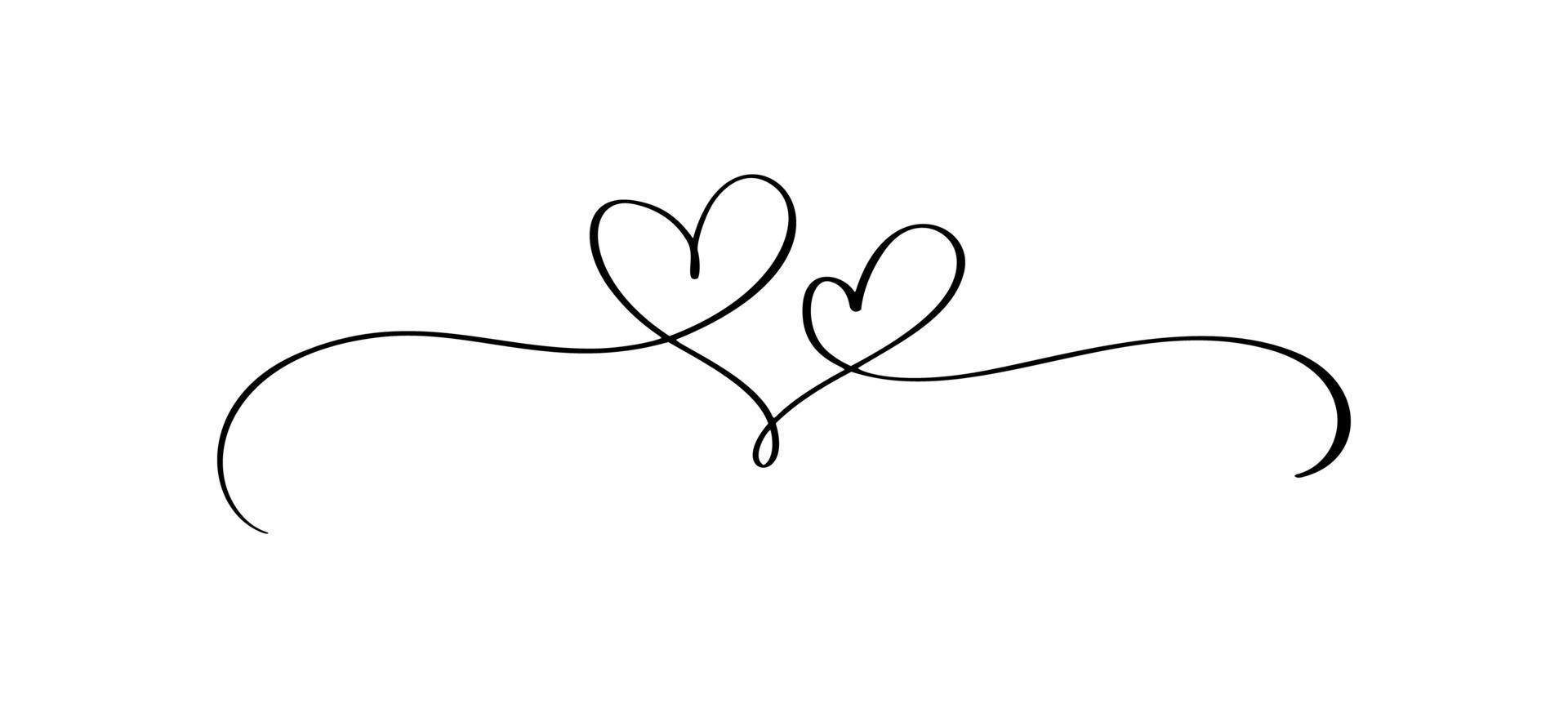 Flourish Vintage Vector Divider Valentine Day Hand Drawn Calligraphic