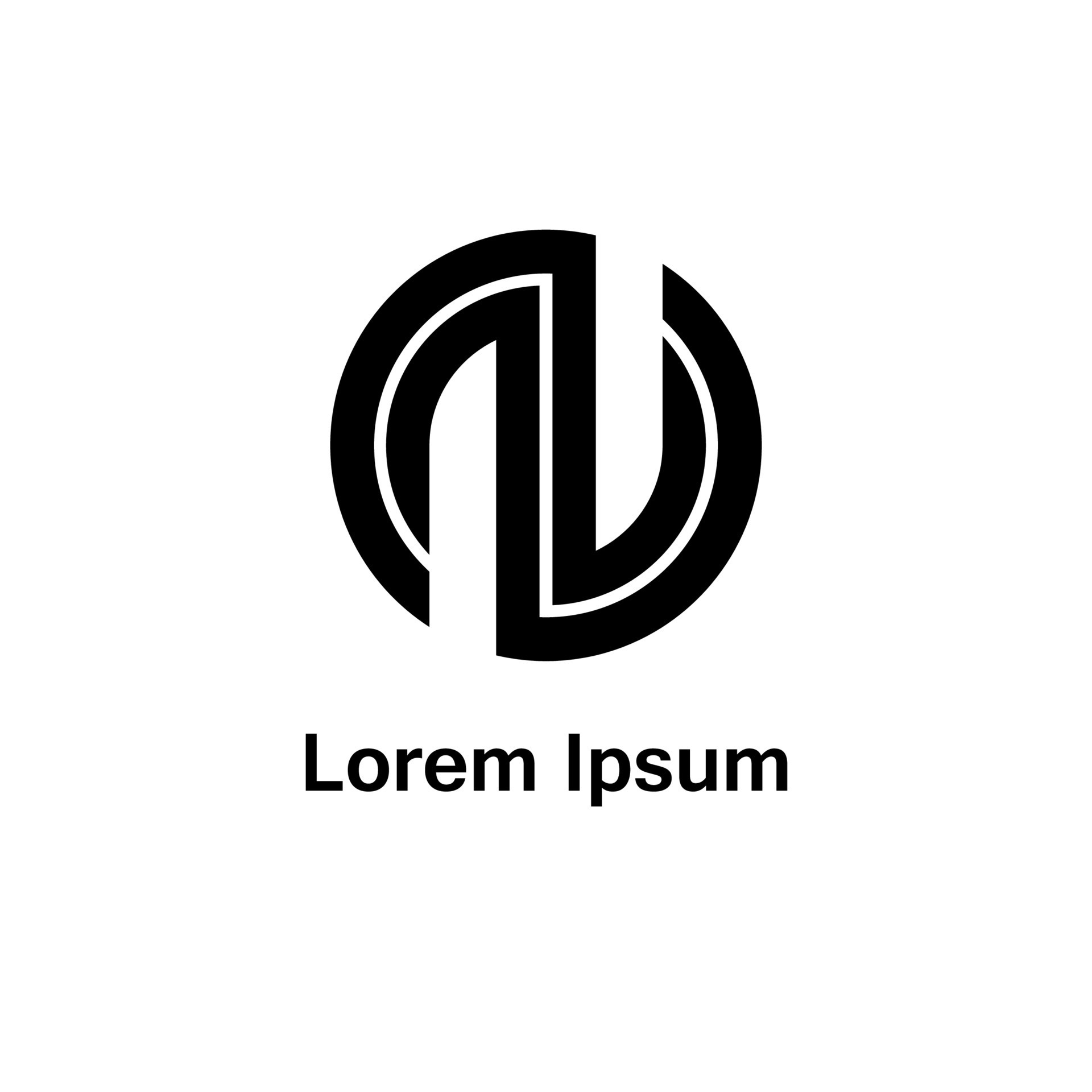 Logo variant of a black circle that forms letters 11903605 Vector Art ...