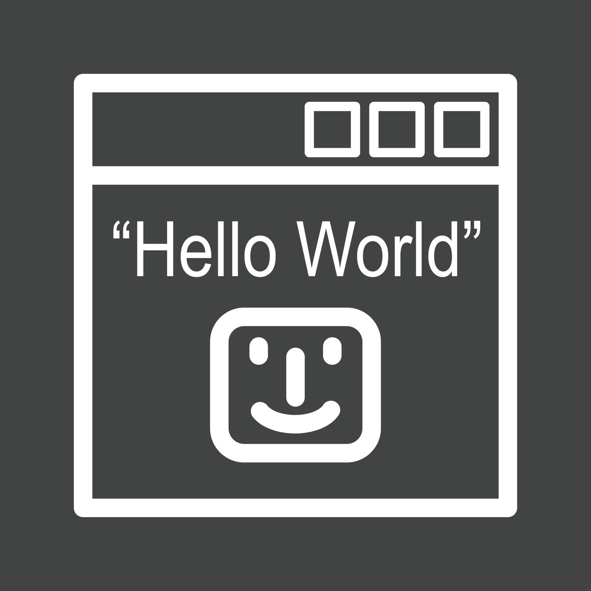 Hello World Program Line Inverted Icon 11903811 Vector Art at Vecteezy