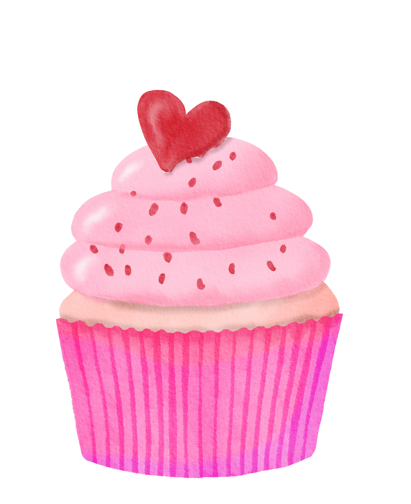 Pink cupcake watercolor painted 11904755 PNG
