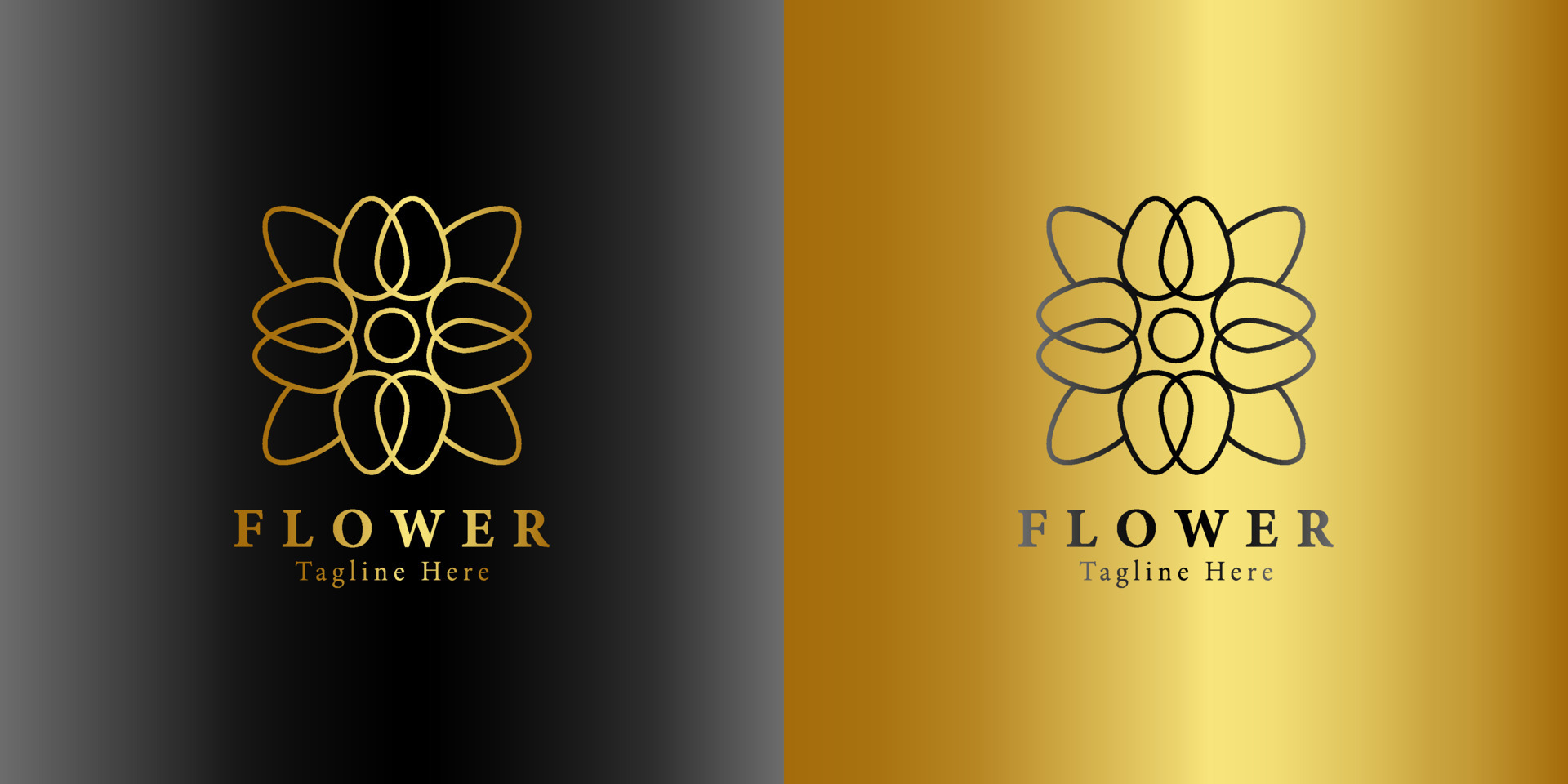 Luxury Gold Beauty Flower Spa Logo Template Wellness Design For Health