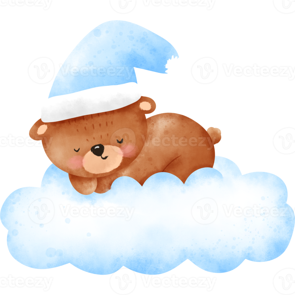 Sleeping bear watercolor 11907940 PNG