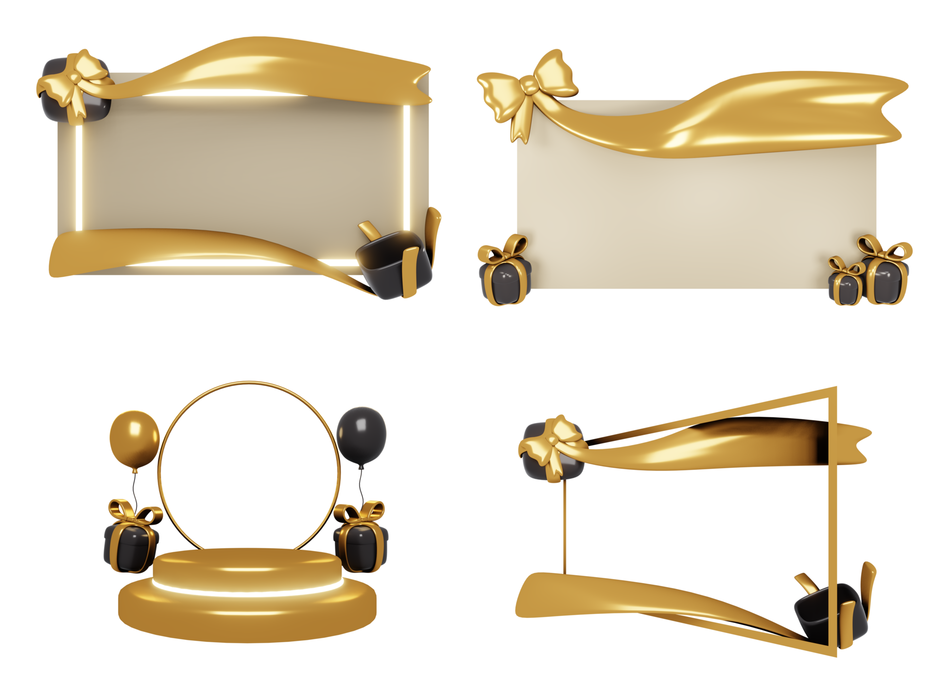 3D Rendering Of Gold Black Color Of Card Template Background Bow Gift 3d-rendering-of-gold-black-color-of-card-template-background-bow-gift