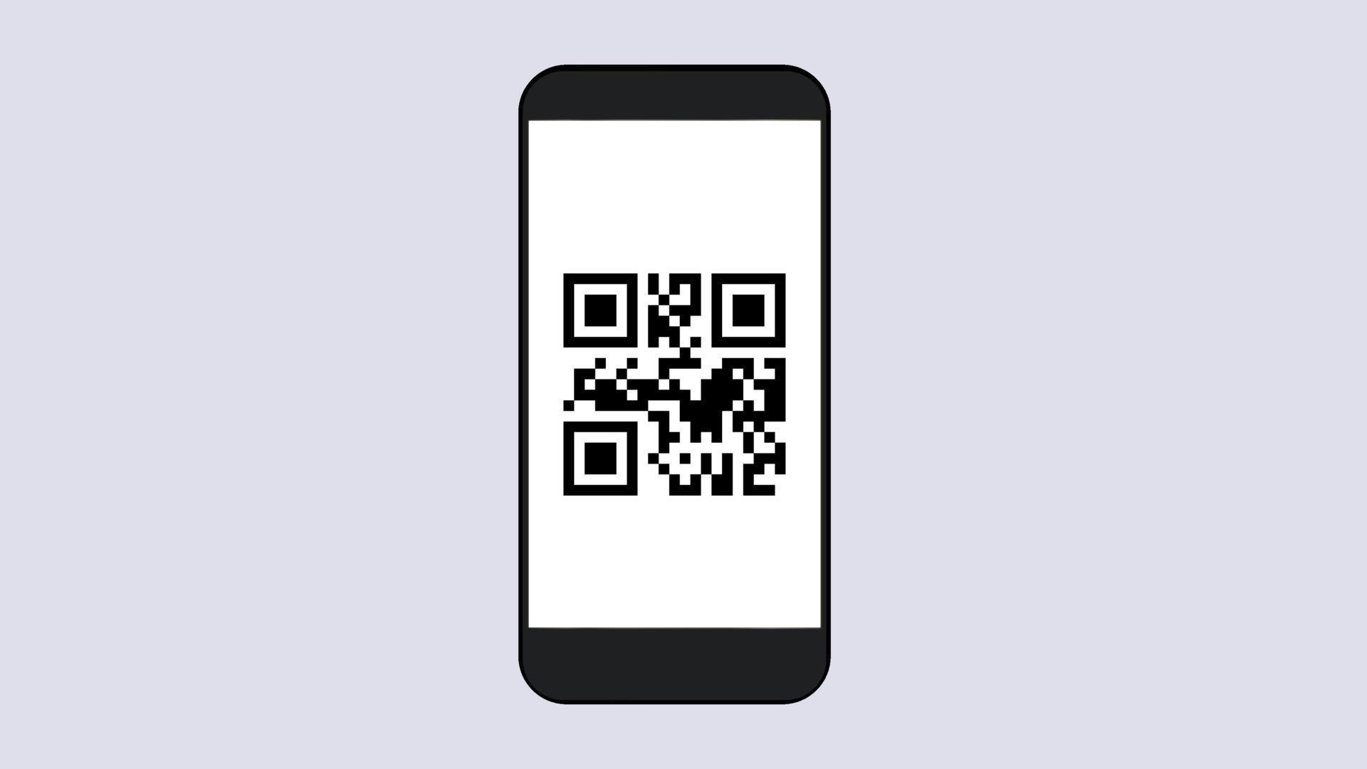 Smartphone with qr code. Scanning of goods and applications with ...