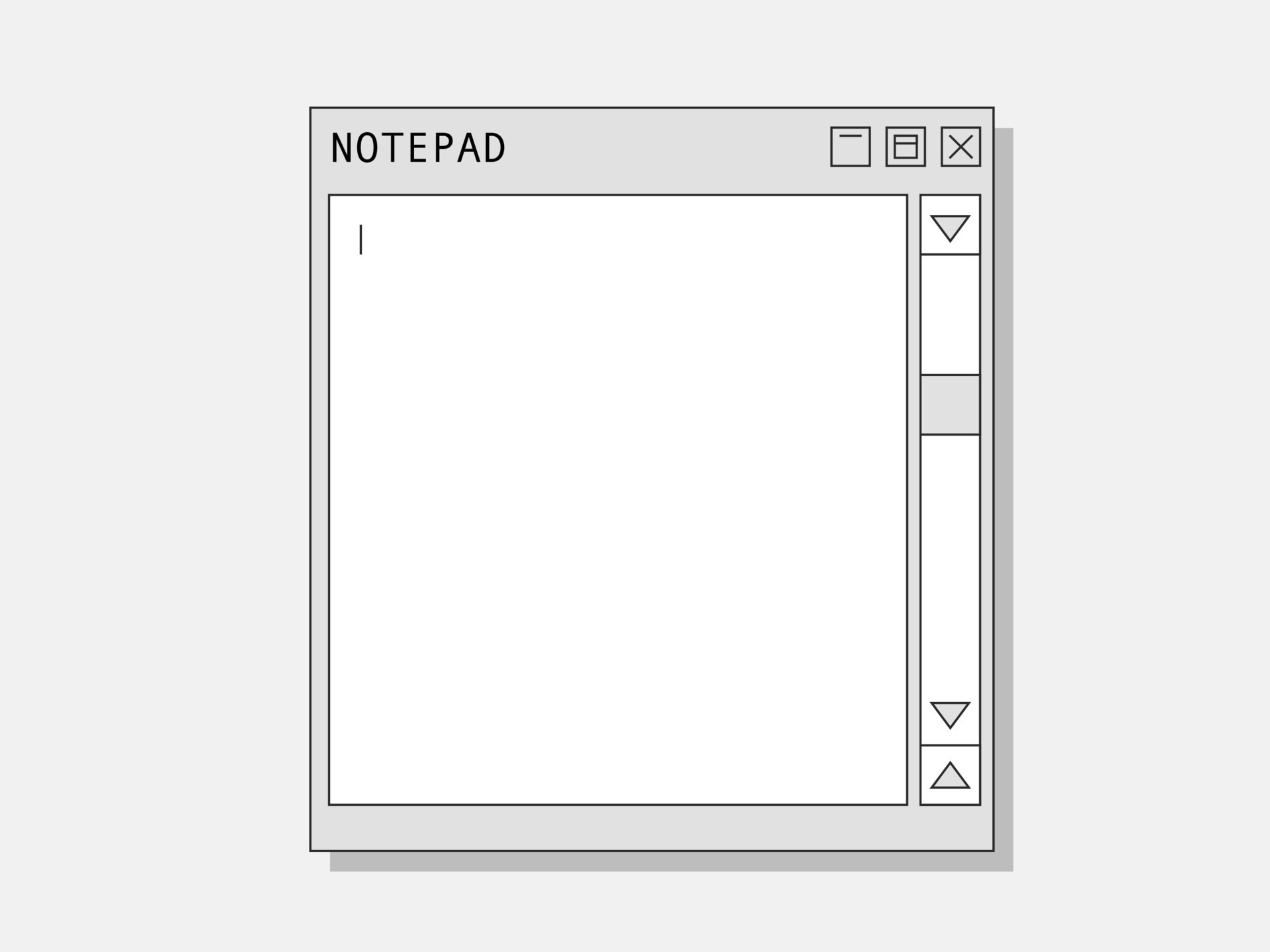 Computer Notepad Retro Web Notebook For Notes And Text Blank Screen With Scroll Cursors User