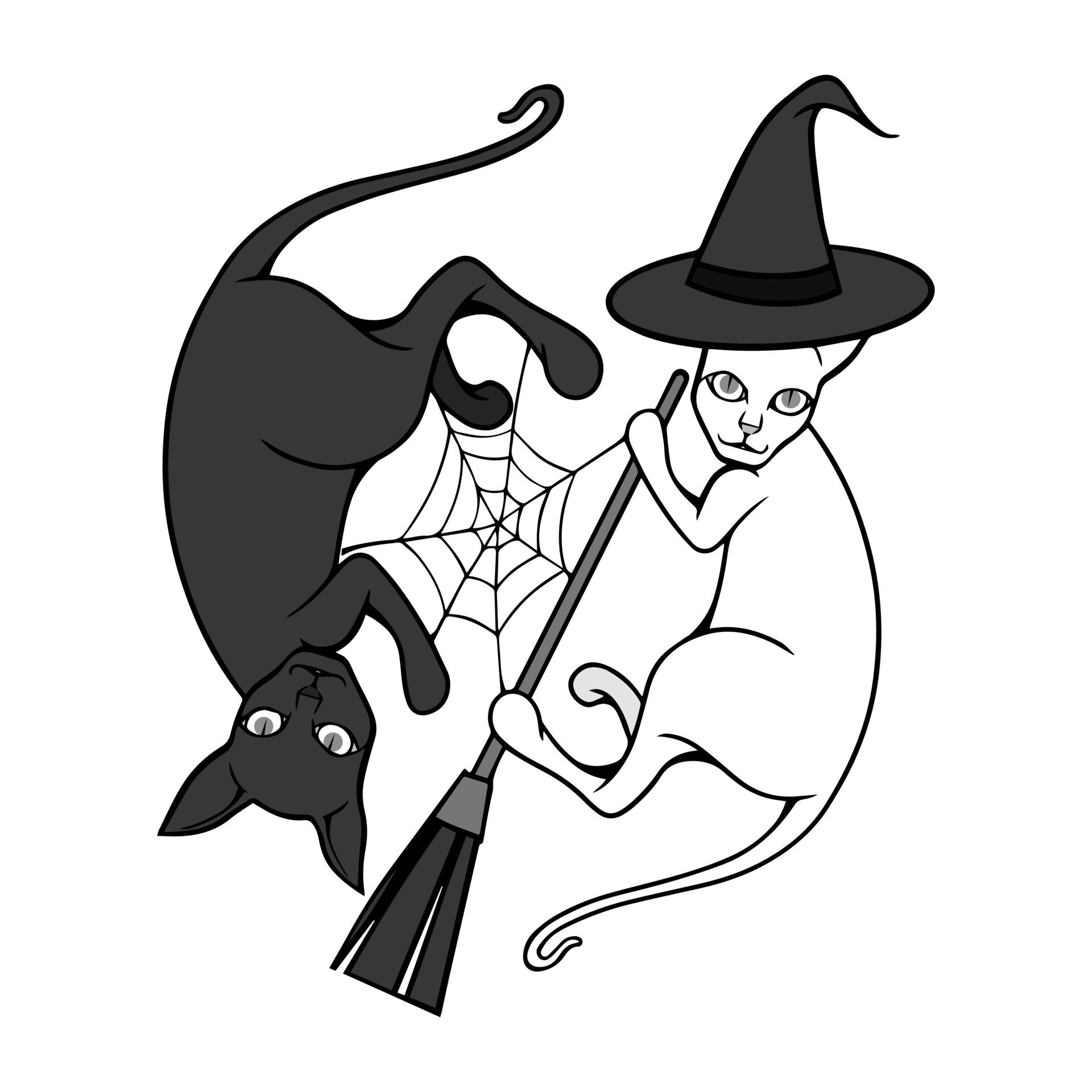 Halloween Clip Art Black And White Cat