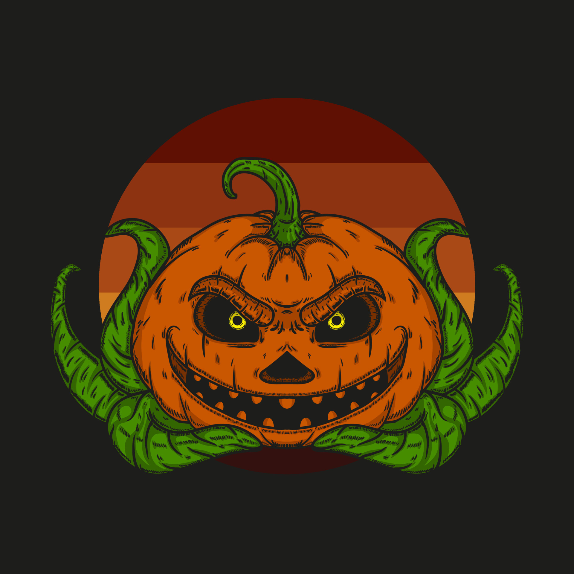 Halloween Pumpkin Head Vector Illustration 11914547 Vector Art At Vecteezy
