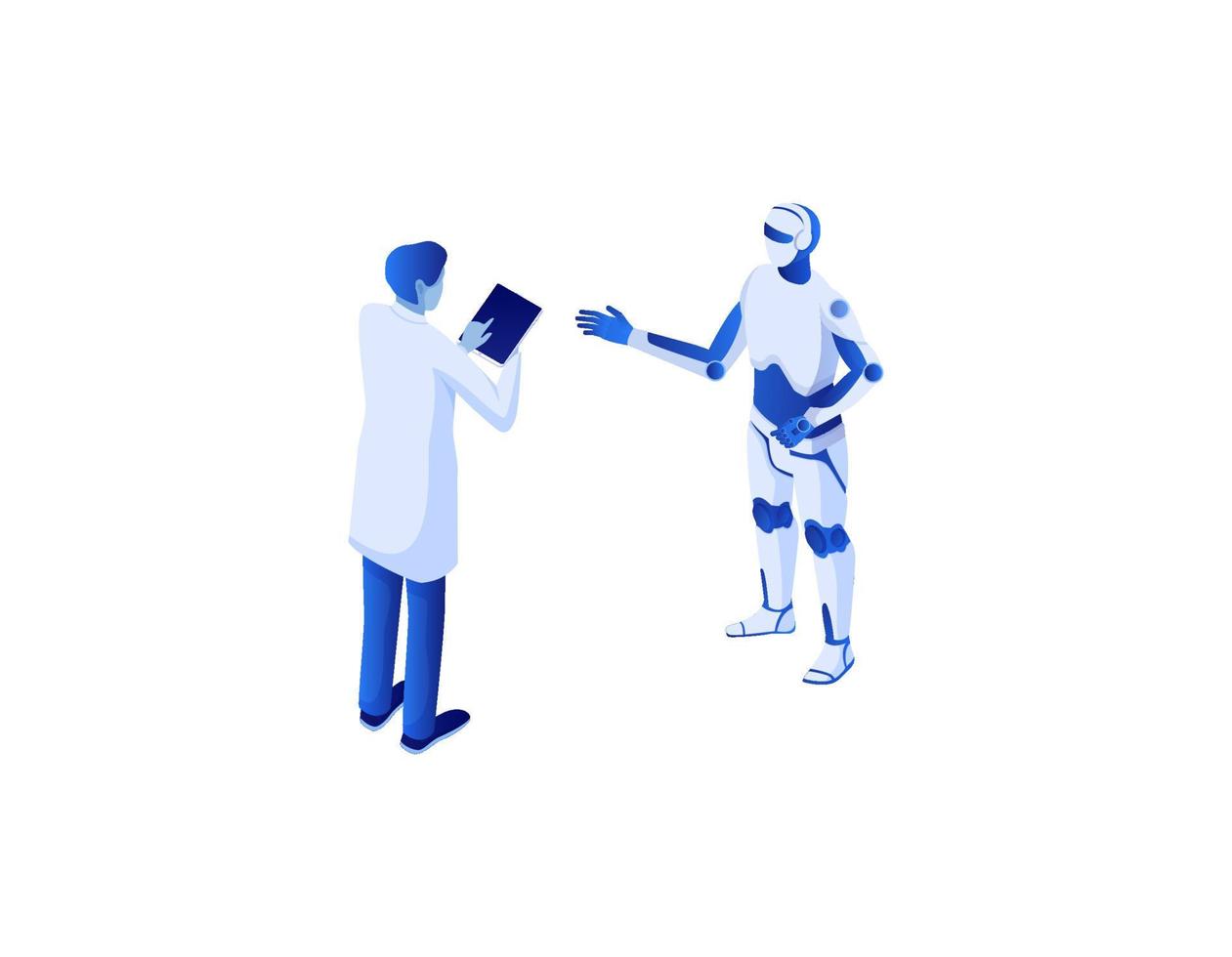 Web Communication With Scientific Chat Bot Isometric Concept Online