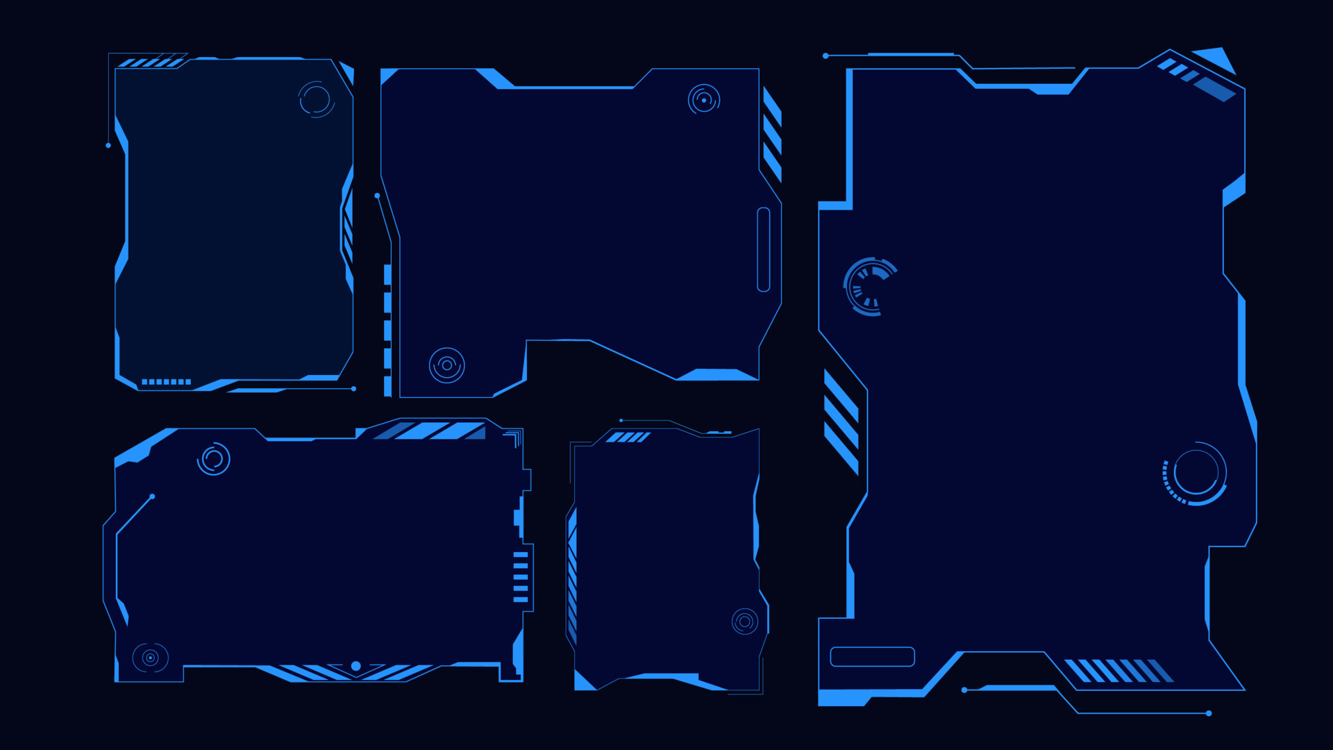 Techno frame, interface. Futuristic virtual hud grid display blue ui ...