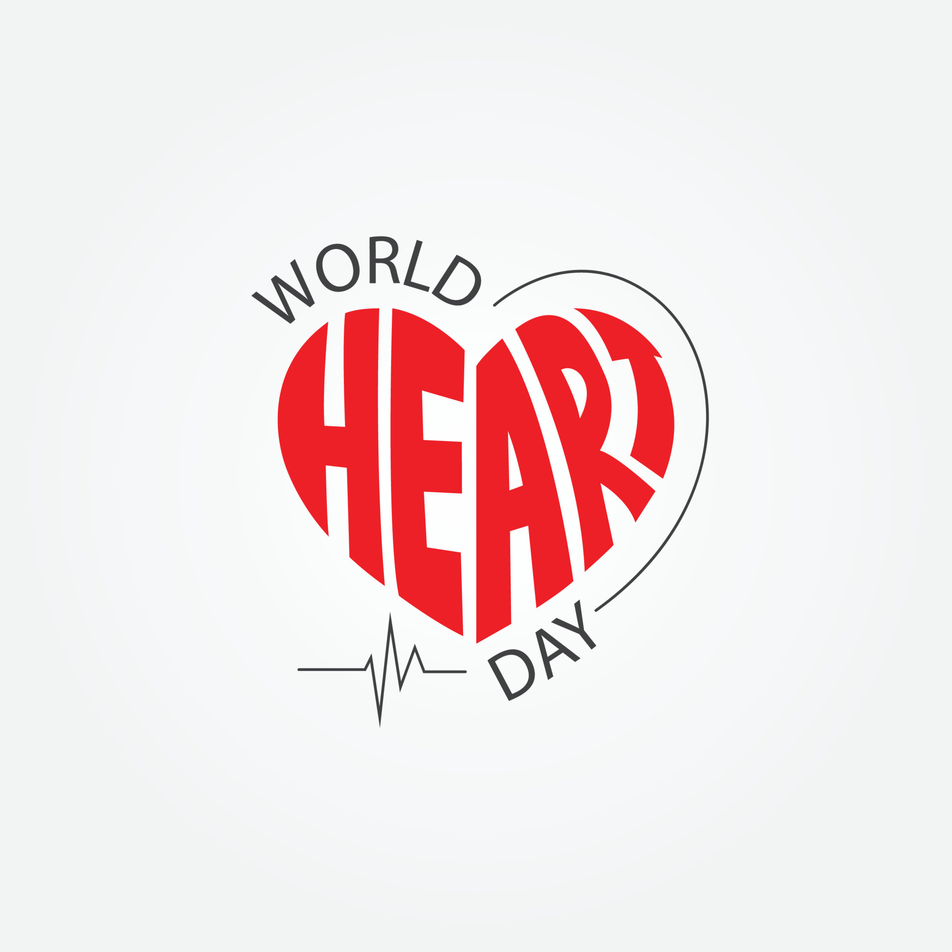 World Heart Day Lettering Vector Logo On Love Shape Illustration For 29