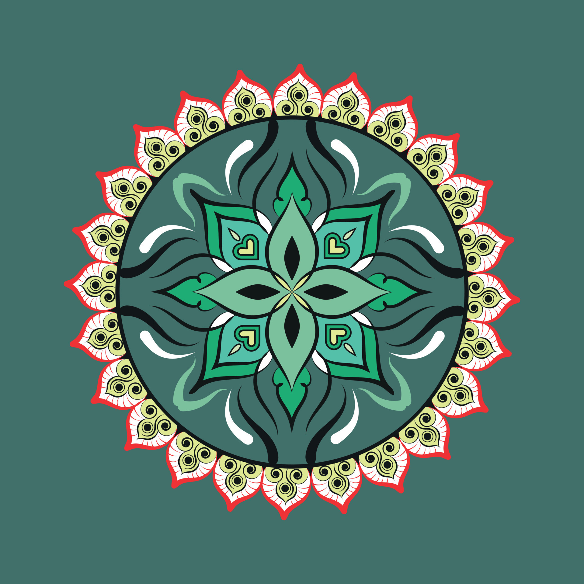 Colorful Floral Indian Free Vector Mandala Artwork With A Simple Background 11923093 Vector Art