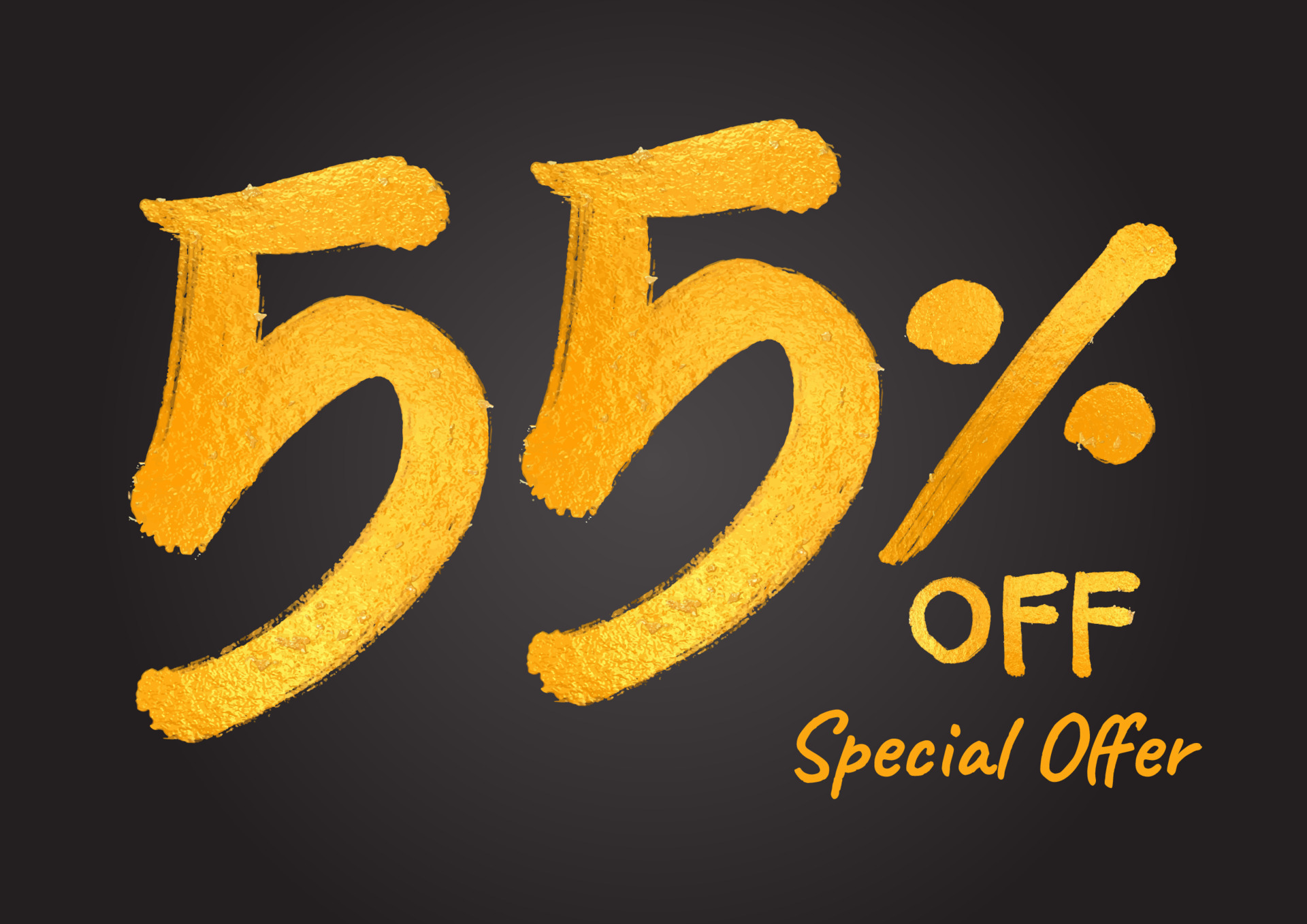 55 Percent Off Special Offer Gold Lettering Numbers Brush Drawing Hand 55-percent-off-special-offer-gold-lettering-numbers-brush-drawing-hand