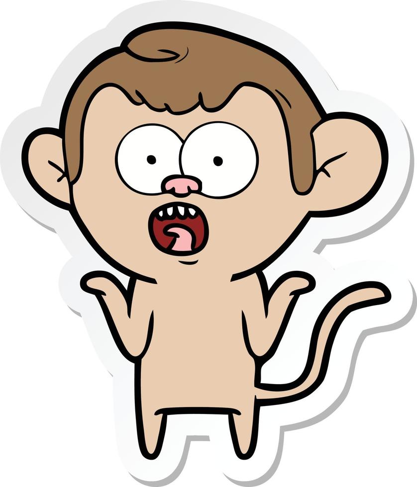 Pegatina De Un Mono Sorprendido De Dibujos Animados 11938674 Vector En Vecteezy