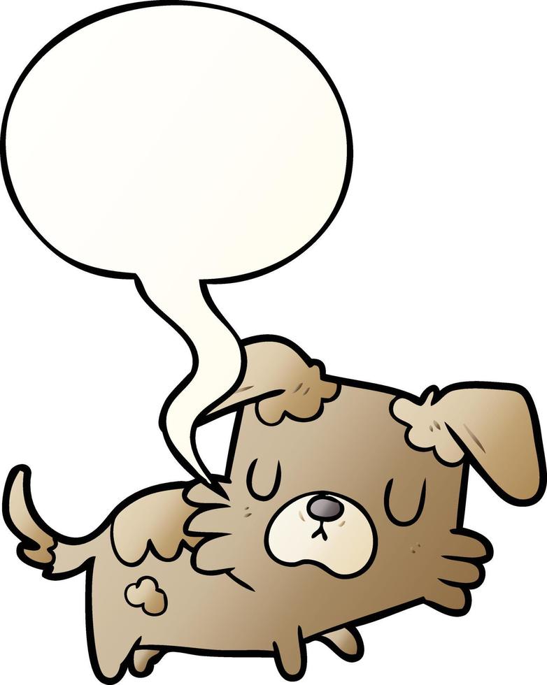 Perrito De Dibujos Animados Y Burbuja De Habla En Estilo Degradado Suave 11941514 Vector En Vecteezy