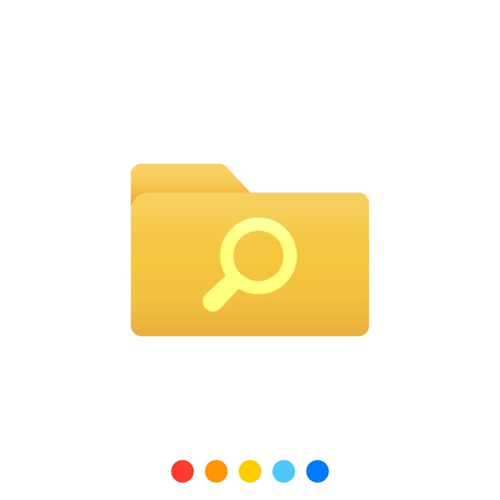 Flat folder design element with a magnifying glass symbol, Folder icon ... Flat folder design element with a magnifying glass symbol, Folder icon ...