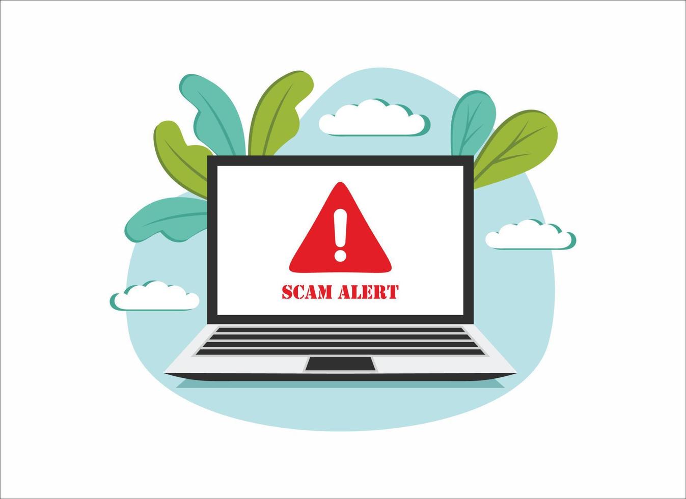 Scam Alert Hacker Attack And Web Security Vector Concept Phishing Scam Network And Internet