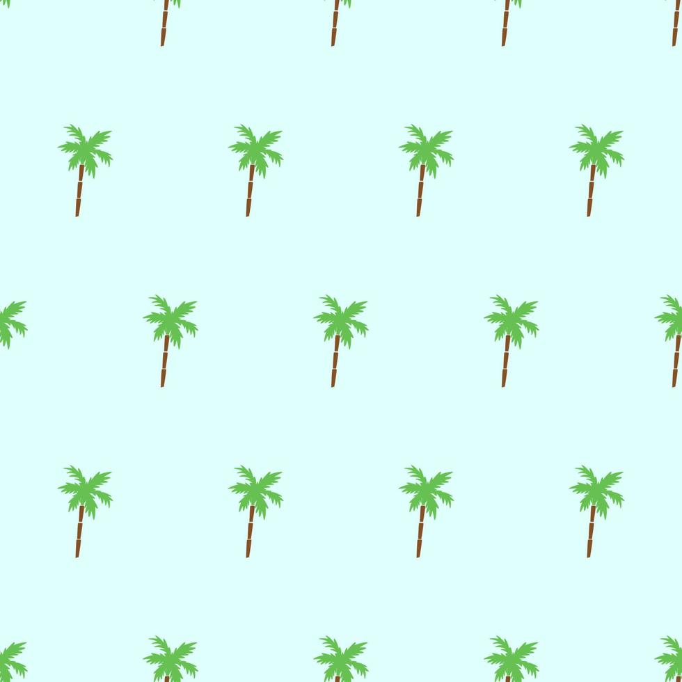 Seamless pattern with icons of palm trees isolated on green background ...