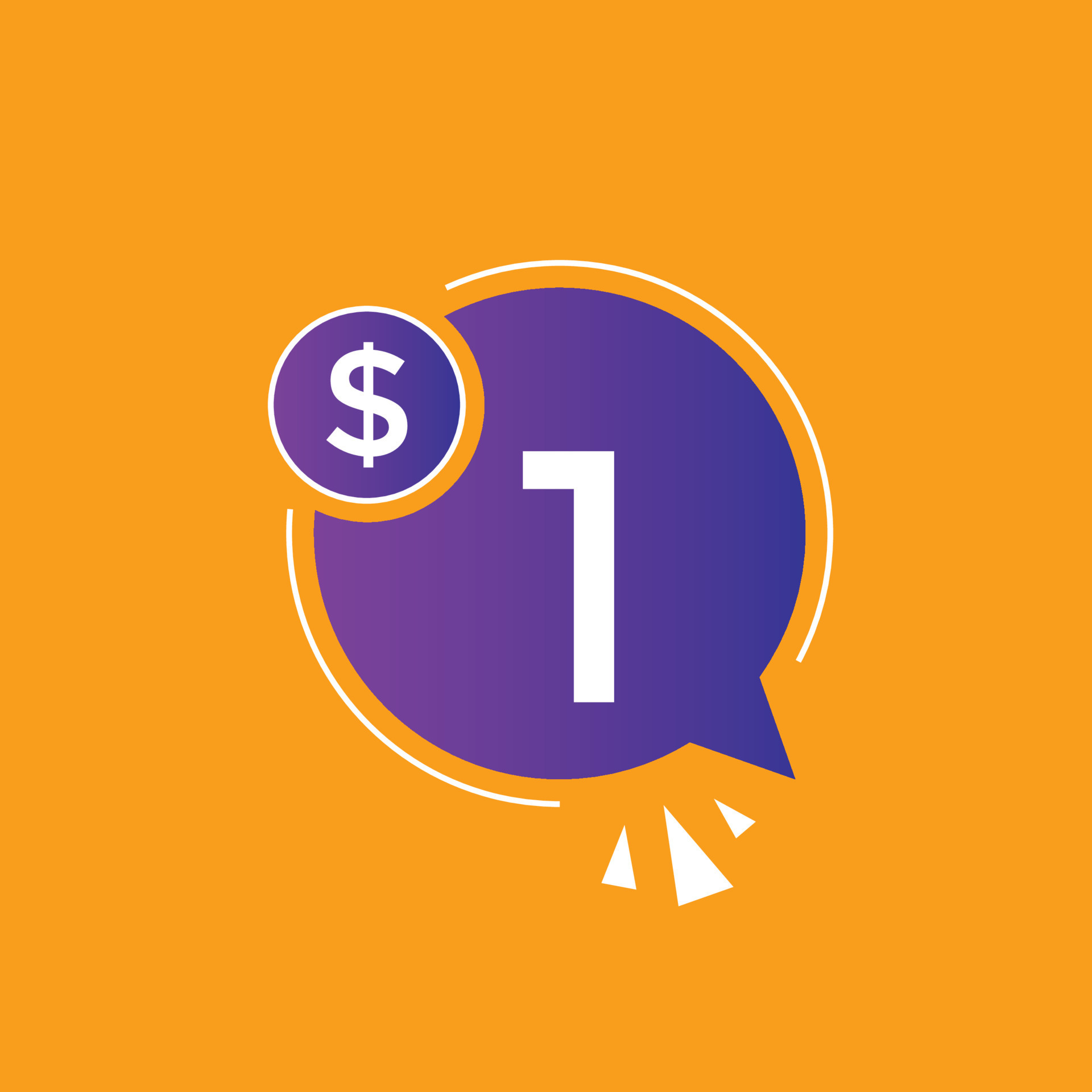 Etiqueta de precio de 1 dólar. Símbolo de precio de 1 dólar usd. precio banner de venta de 1 ...