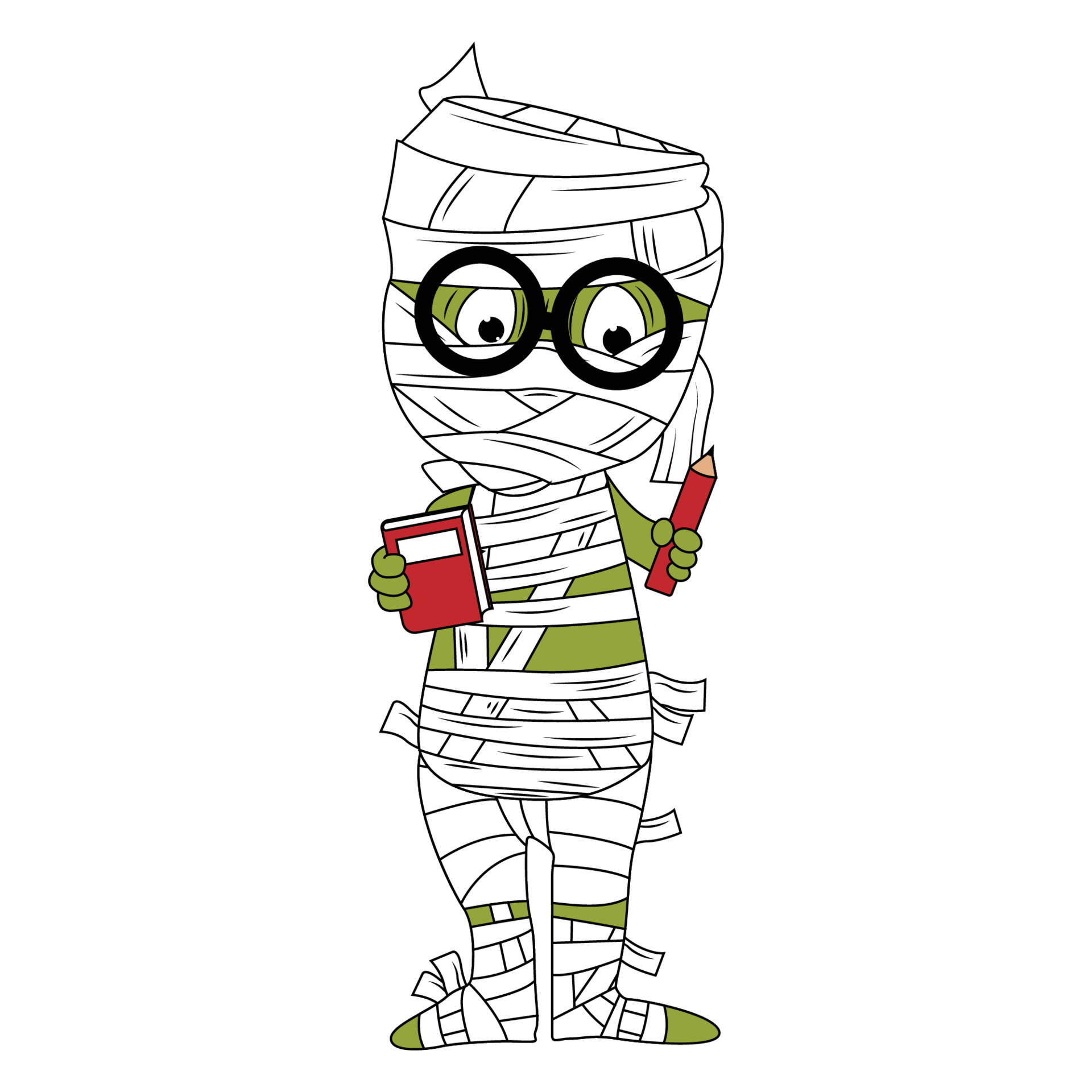 Cute Mummy Cartoon Illustration 11951633 Vector Art At Vecteezy
