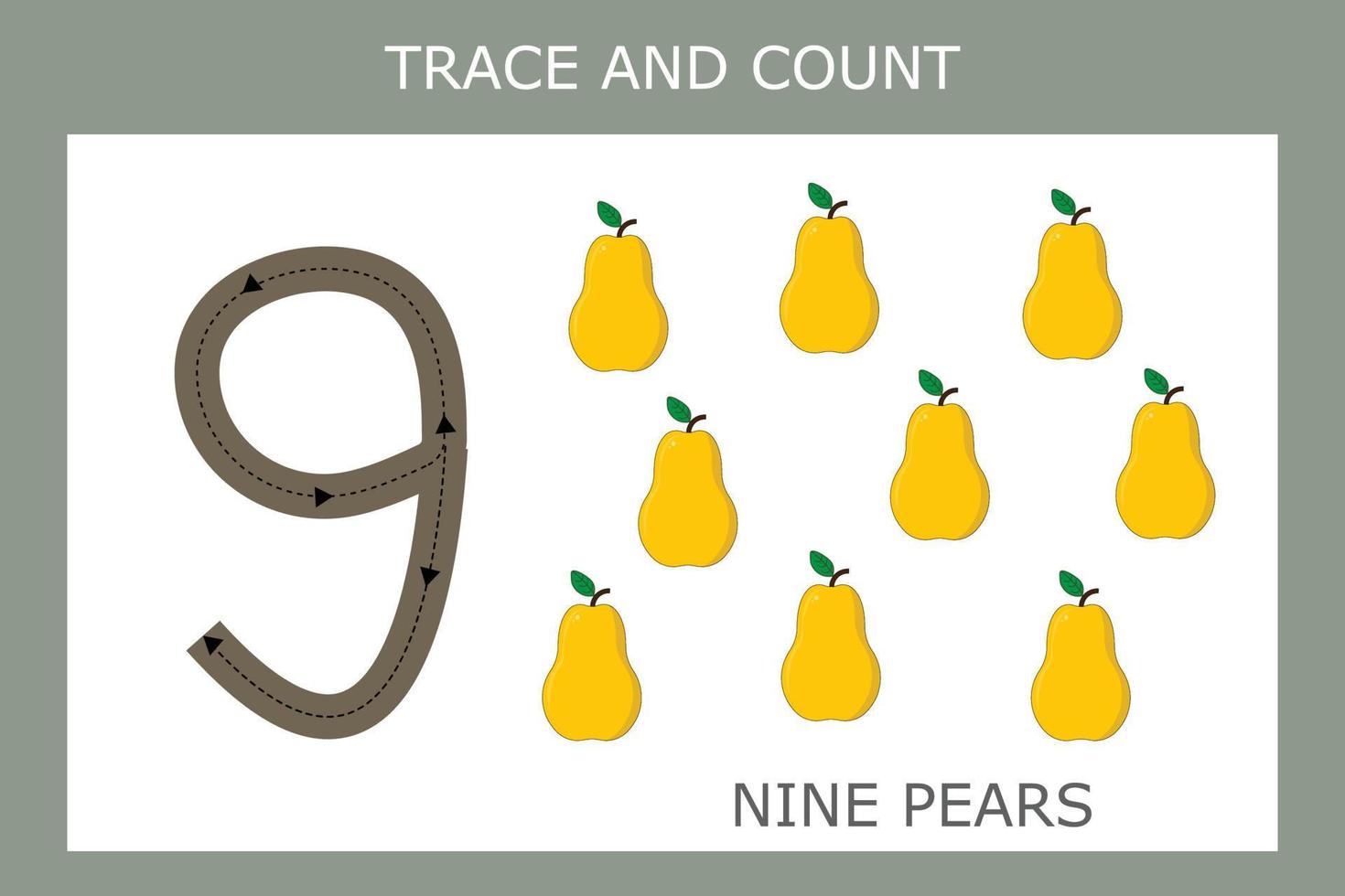 Number training write and count numbers. Exercises handwriting practice 11952522 Vector Art at ...