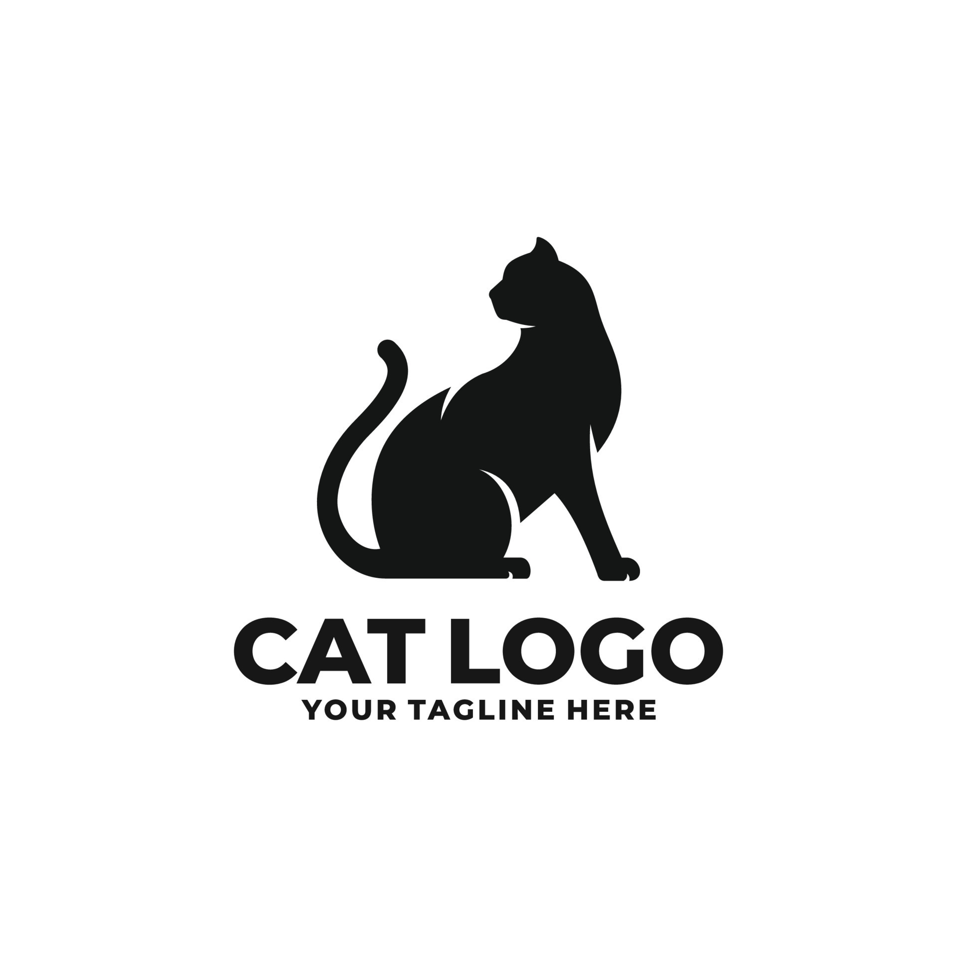 Cat simple flat logo vector 11954838 Vector Art at Vecteezy