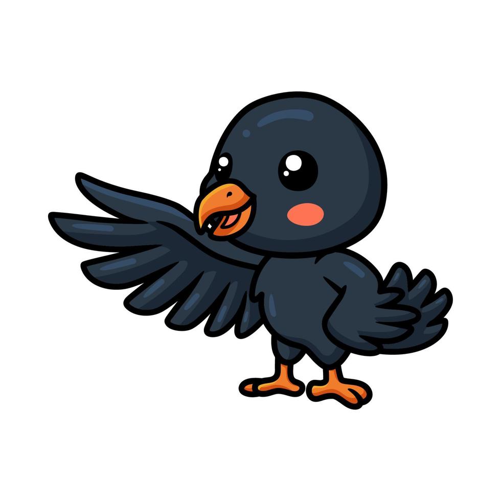 Cute Little Crow Cartoon Standing 11954955 Vector Art At Vecteezy
