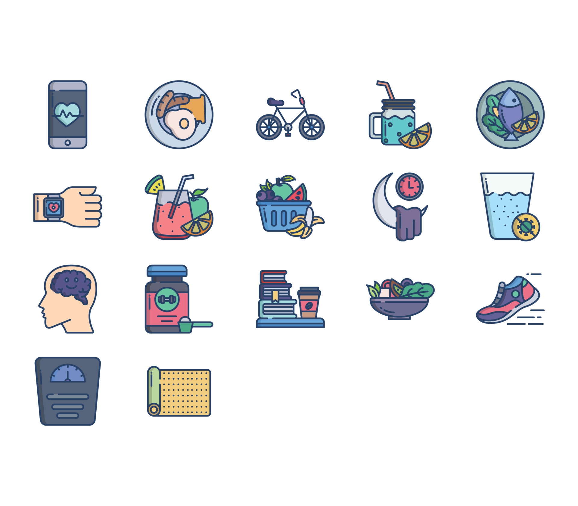 Healthy Lifestyle icon set 11955194 Vector Art at Vecteezy Healthy Lifestyle icon set 11955194 Vector Art at Vecteezy
