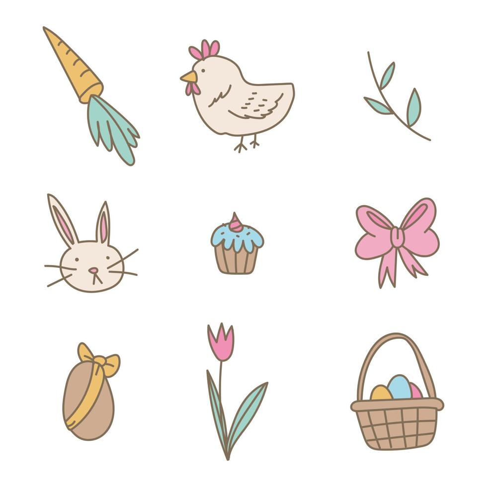 Collection Of Easter Elements 11955672 Vector Art At Vecteezy