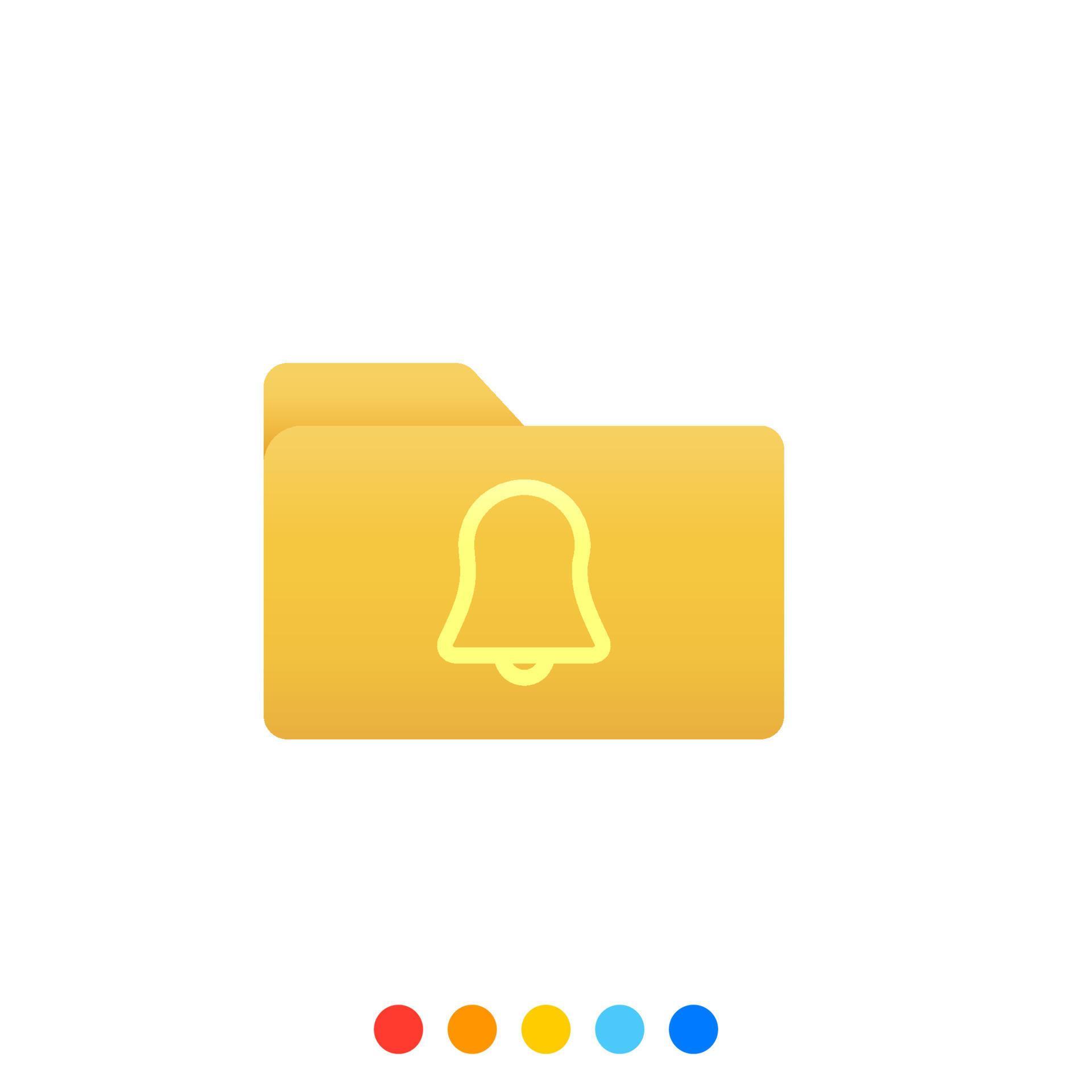 Flat folder design element with bell symbol, Folder icon, Vector and ... Flat folder design element with bell symbol, Folder icon, Vector and ...