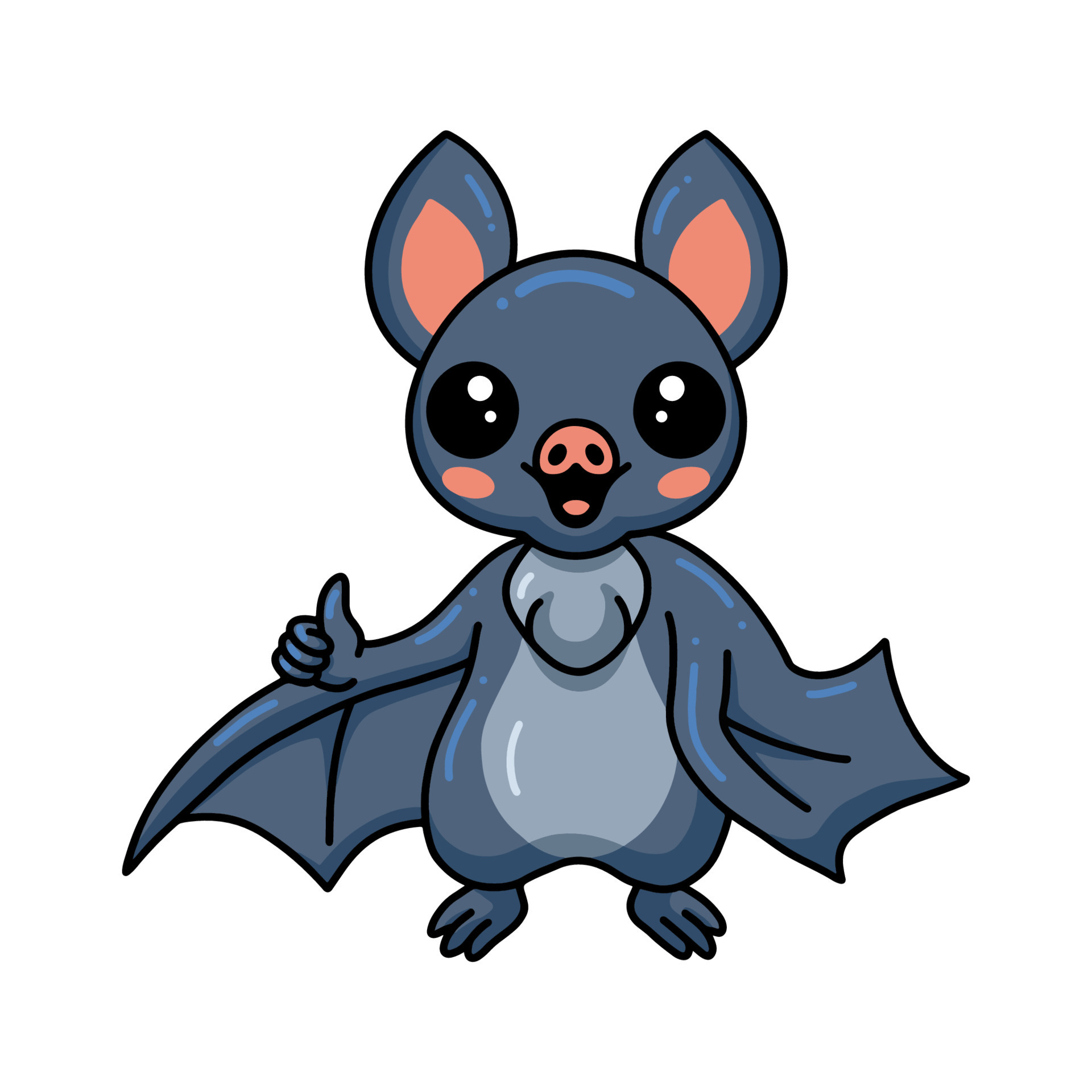 Cute Little Bat Cartoon Giving Thumb Up 11957101 Vector Art At Vecteezy
