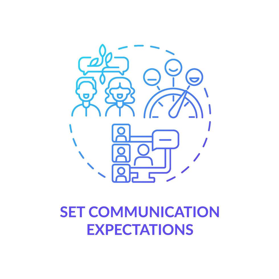Set Communication Expectations Blue Gradient Concept Icon Effective