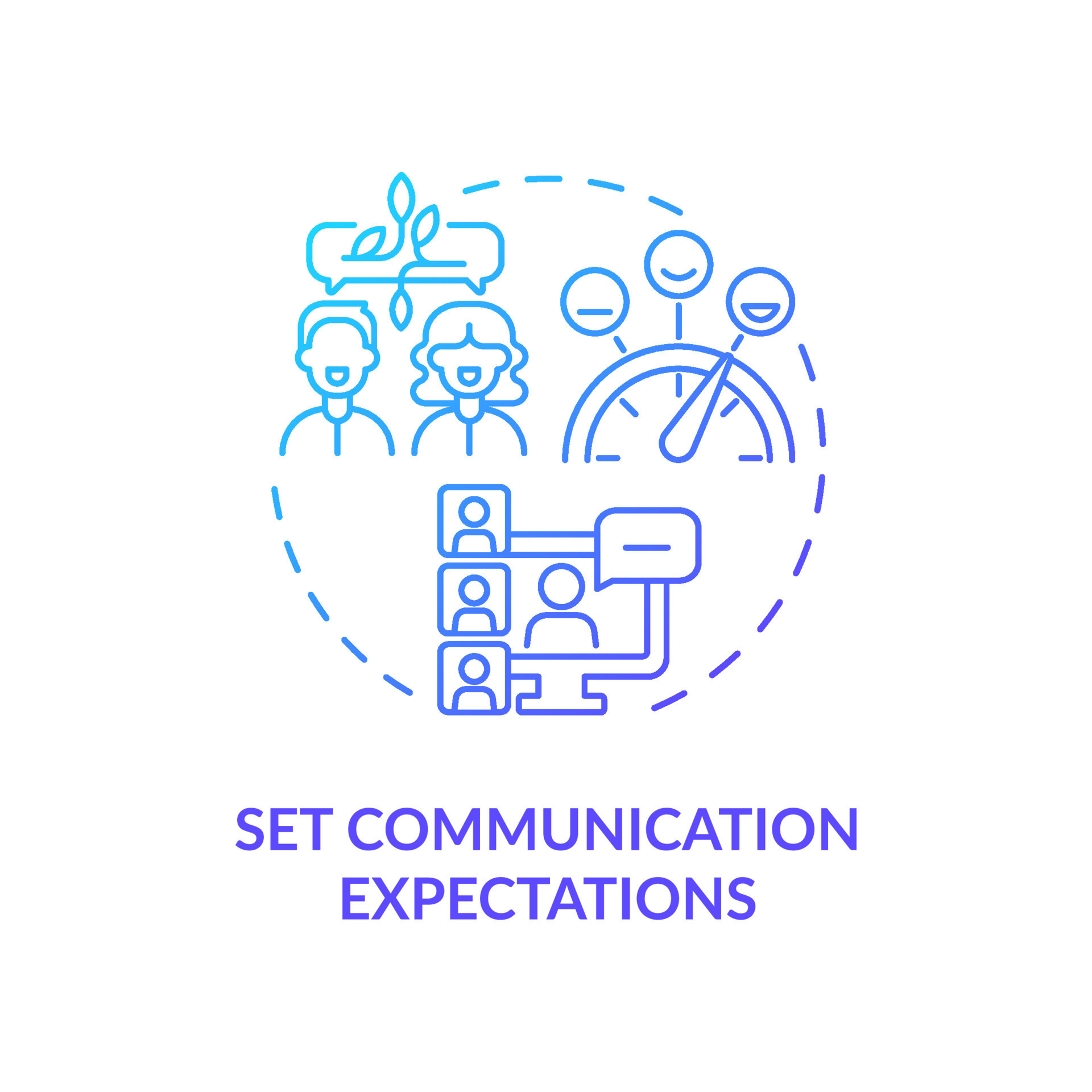 Set Communication Expectations Blue Gradient Concept Icon Effective Communication Management