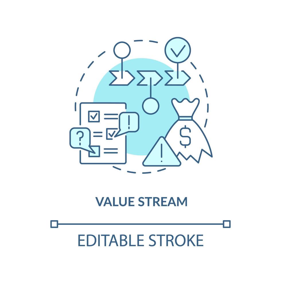 Value Stream Turquoise Concept Icon Steps Processes Lean