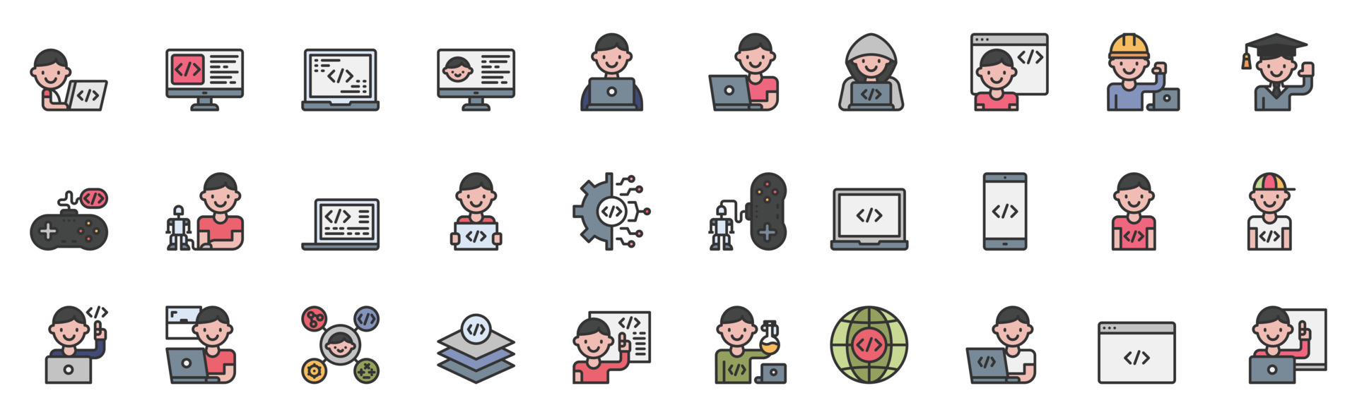 kids coding icon vector , studying, game, development, robotics ...