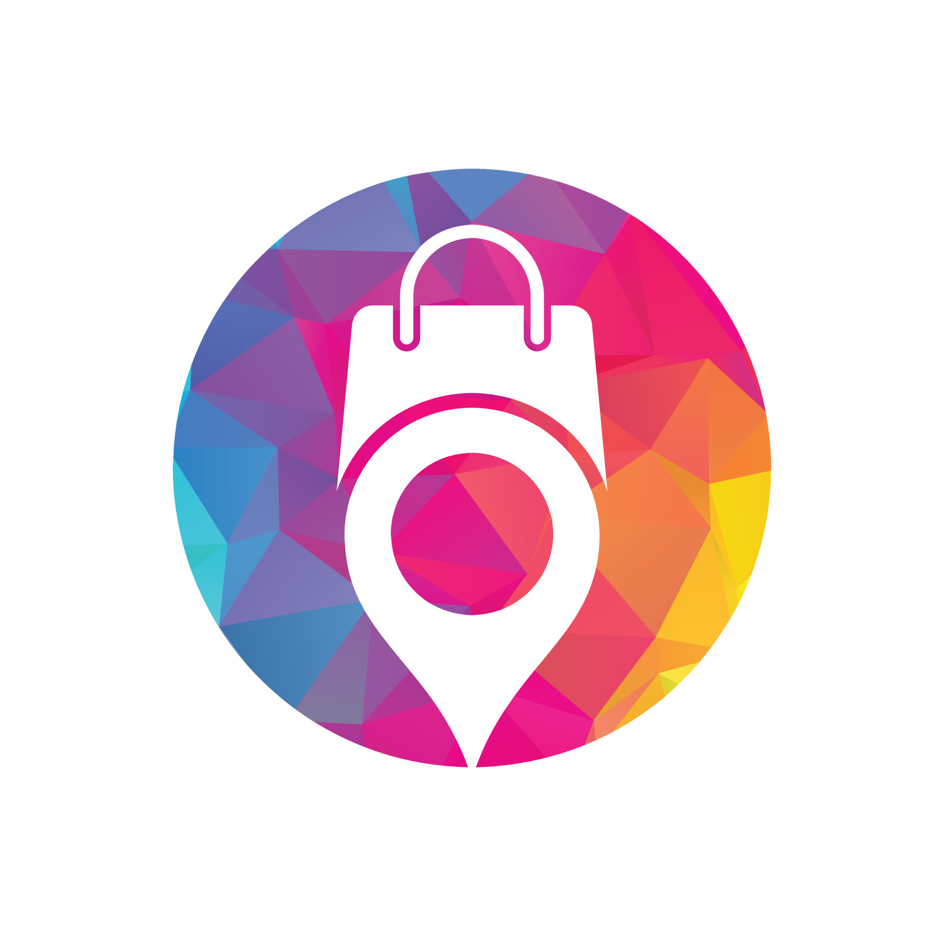 Map Pin Location with Shopping Bag Logo Design. Pin Point Shop And Shopping Logo Design Element ...