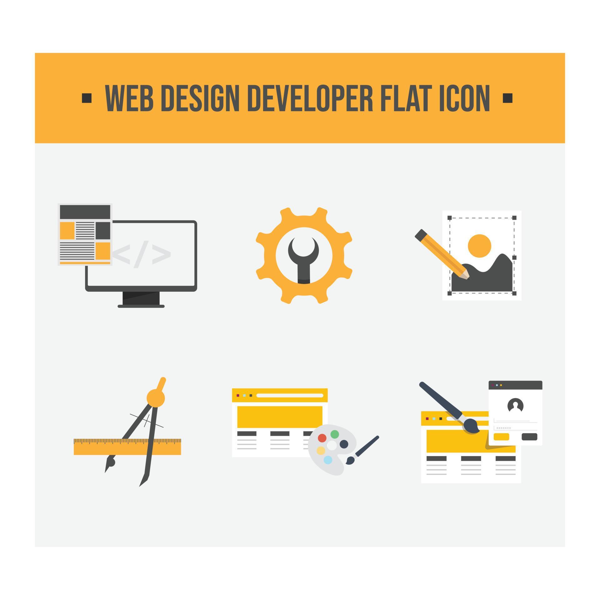 Web development flat icons vector design 11971548 Vector Art at Vecteezy