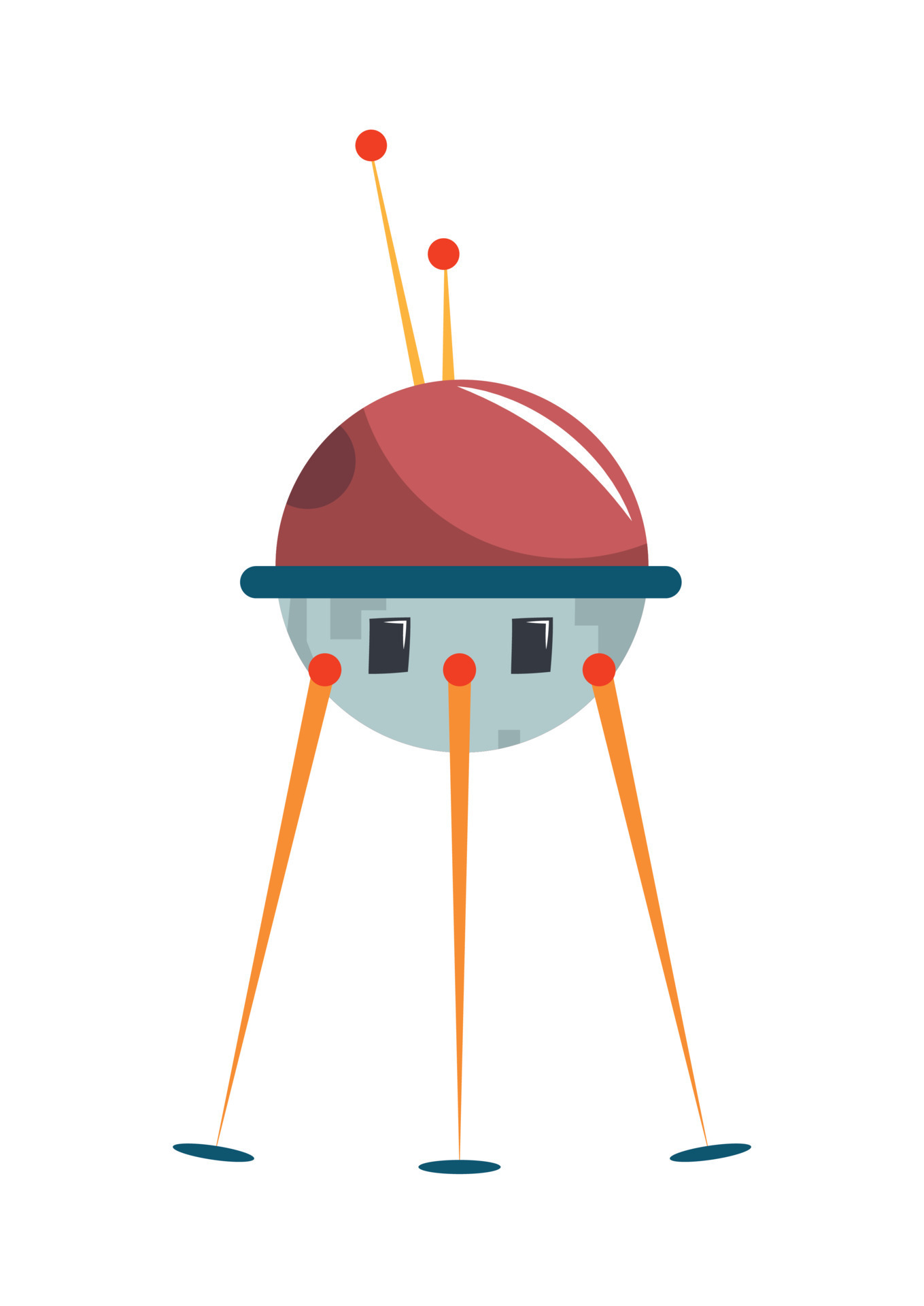 Cartoon Robot Spaceship Vector Illustration 11975469 Vector Art At Vecteezy
