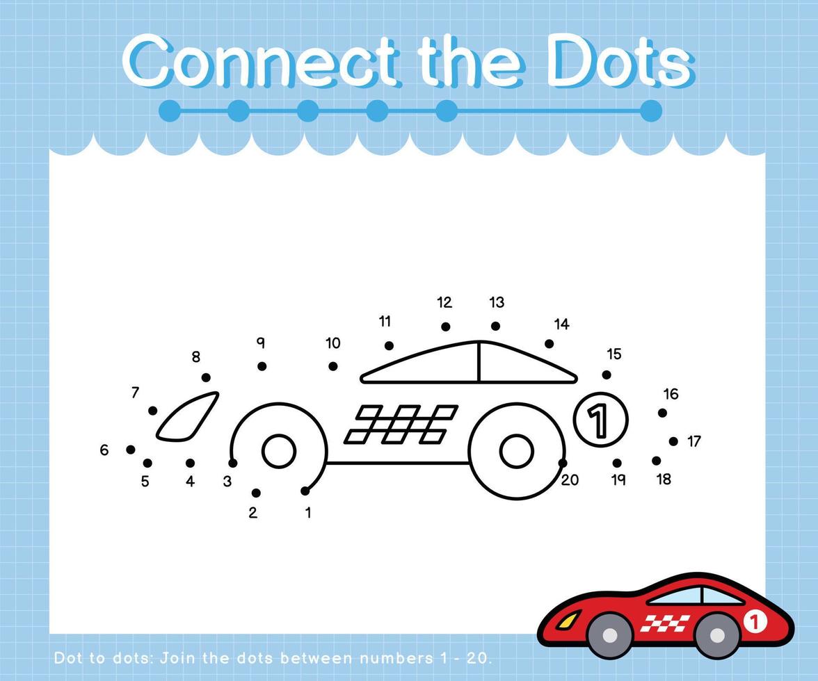 Connect the dots counting numbers 1 to 20 puzzle worksheet with ...