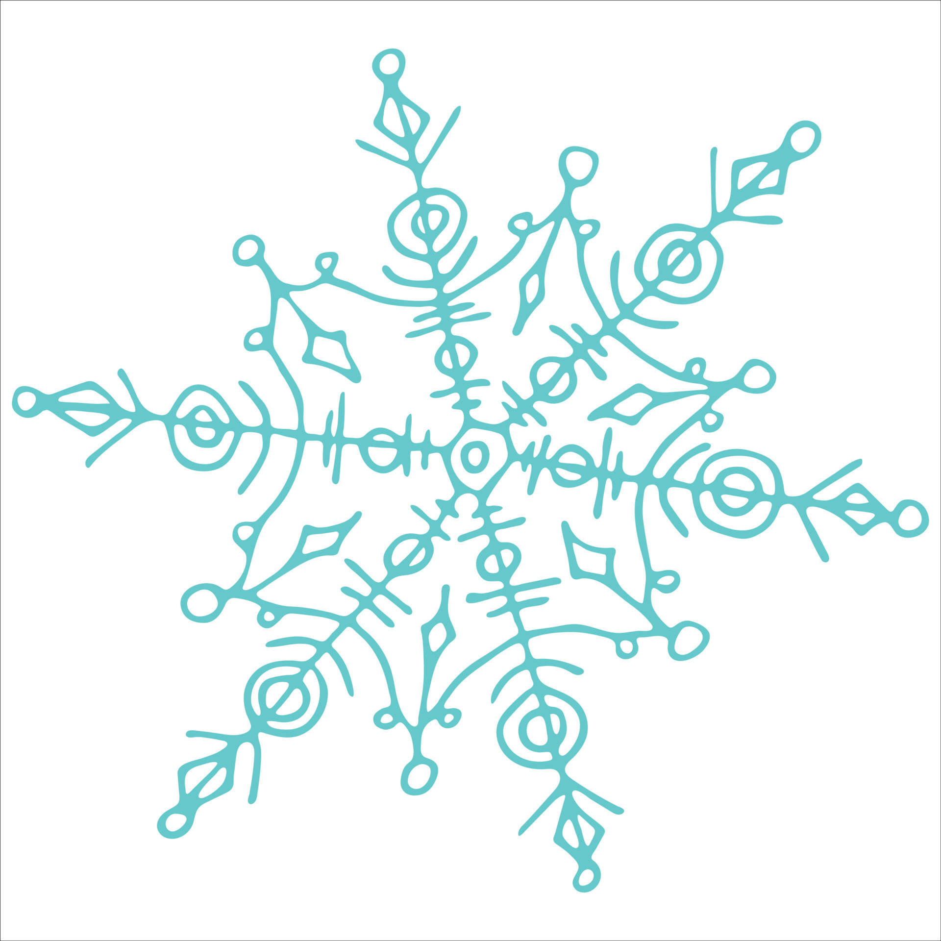 Cute hand drawn snowflake clipart. Vector doodle illustration ...