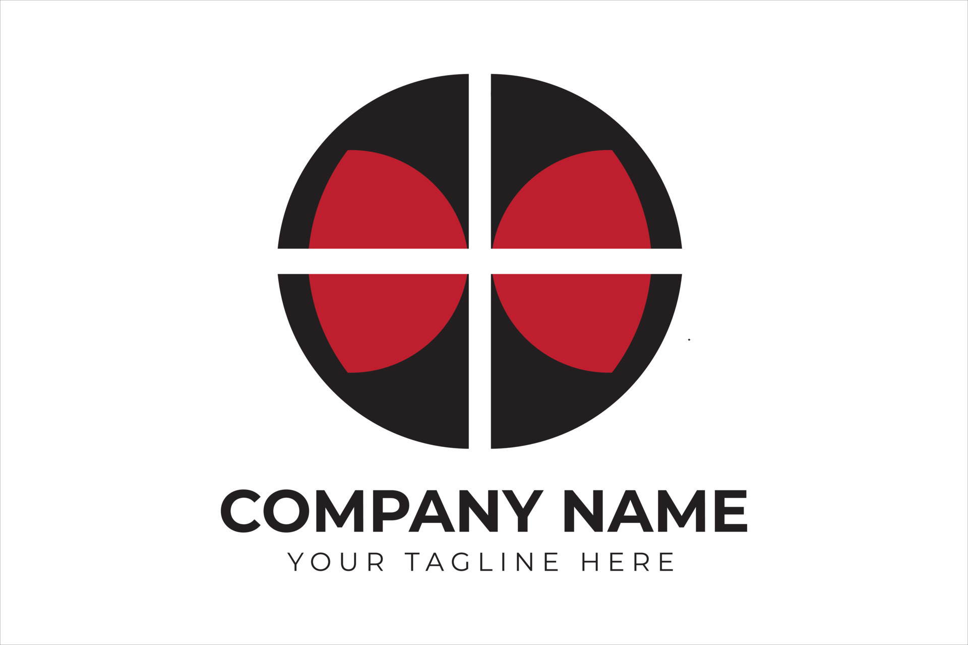 Circle Emblem Abstract Modern Black Red Logo Vector Logo Template Free Vector 11979510 Vector