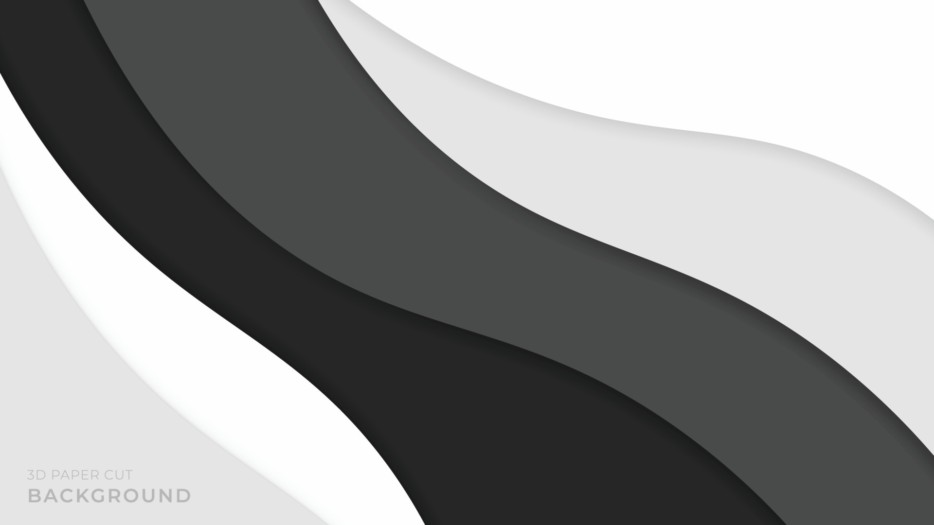 Abstract Background White Grey Wave Papercut Vector Illustration