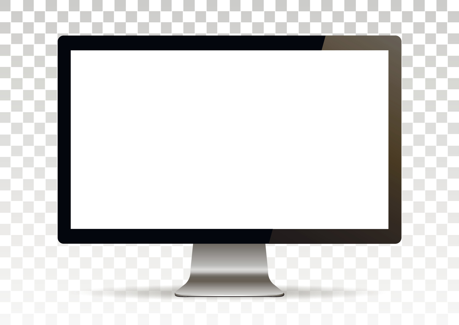 Vector Realistic Empty Computer Monitor Pc Display Isolated Mock Up