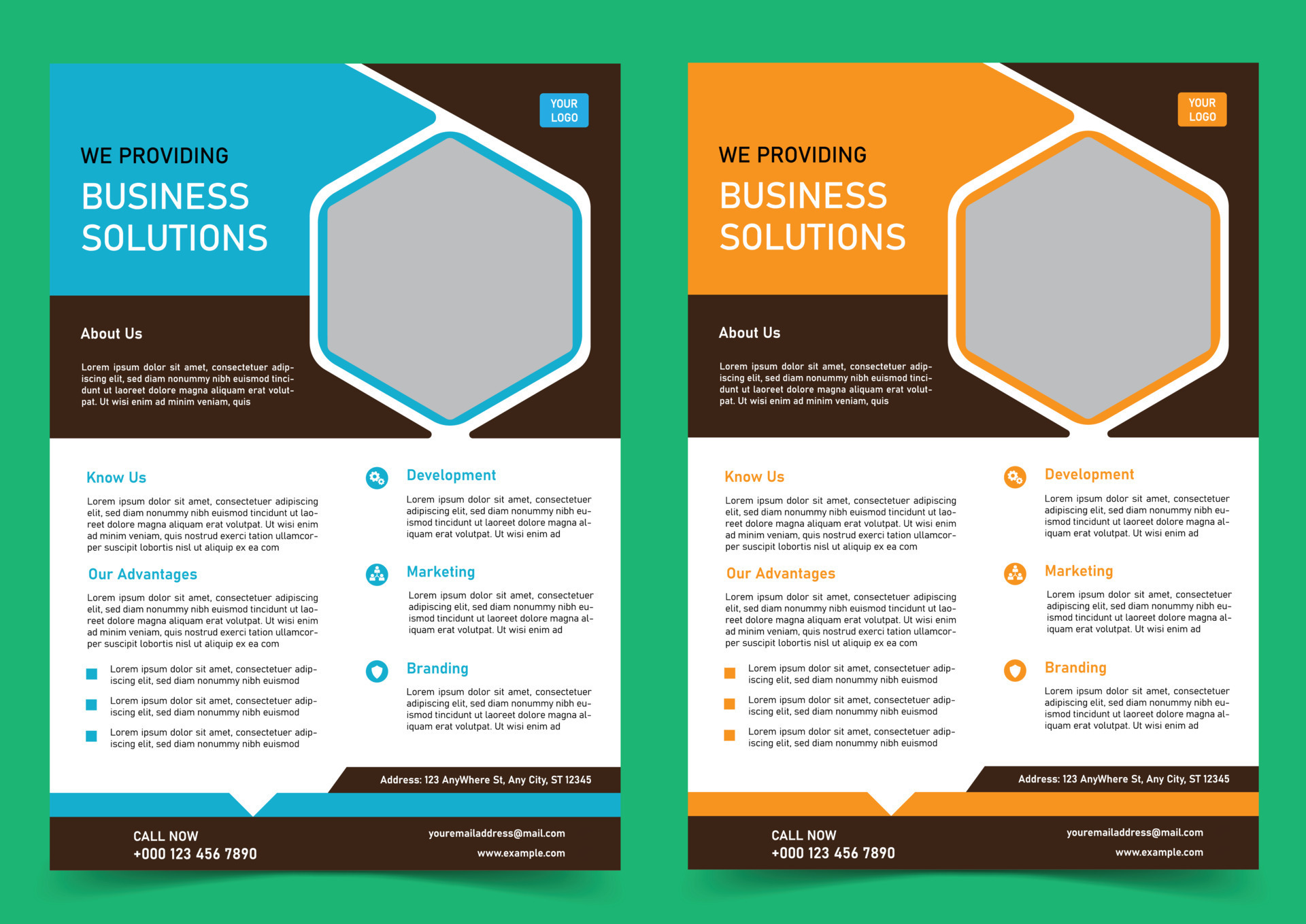 Business Solution Flyer Design 11991329 Vector Art at Vecteezy