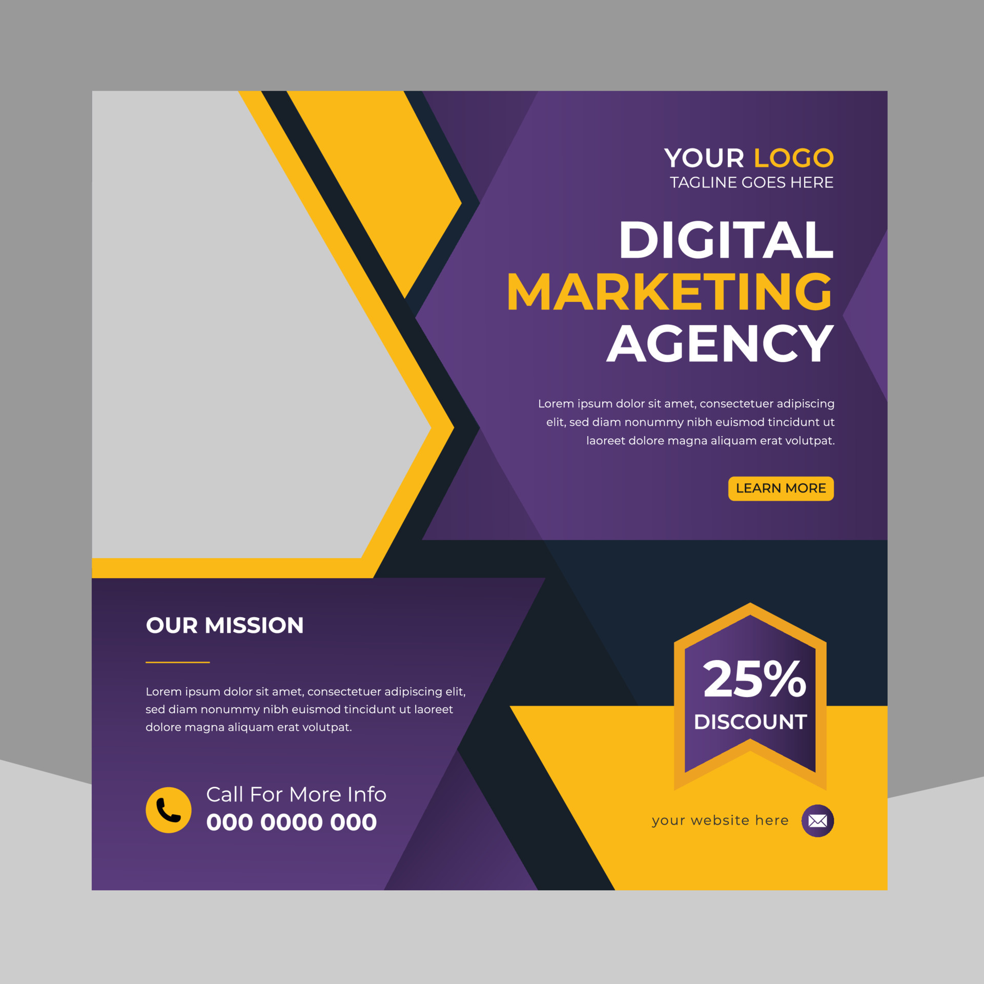 Trendy Professional Digital Business Agency Marketing Social Media Post And Banner Template