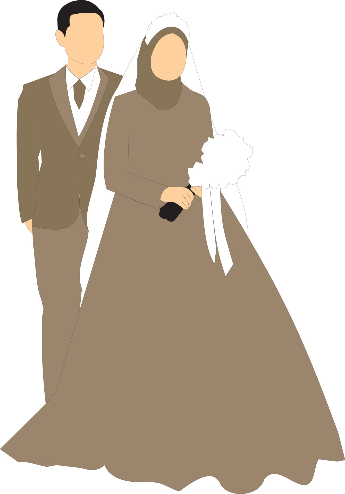 Muslim wedding couple 11991468 Vector Art at Vecteezy