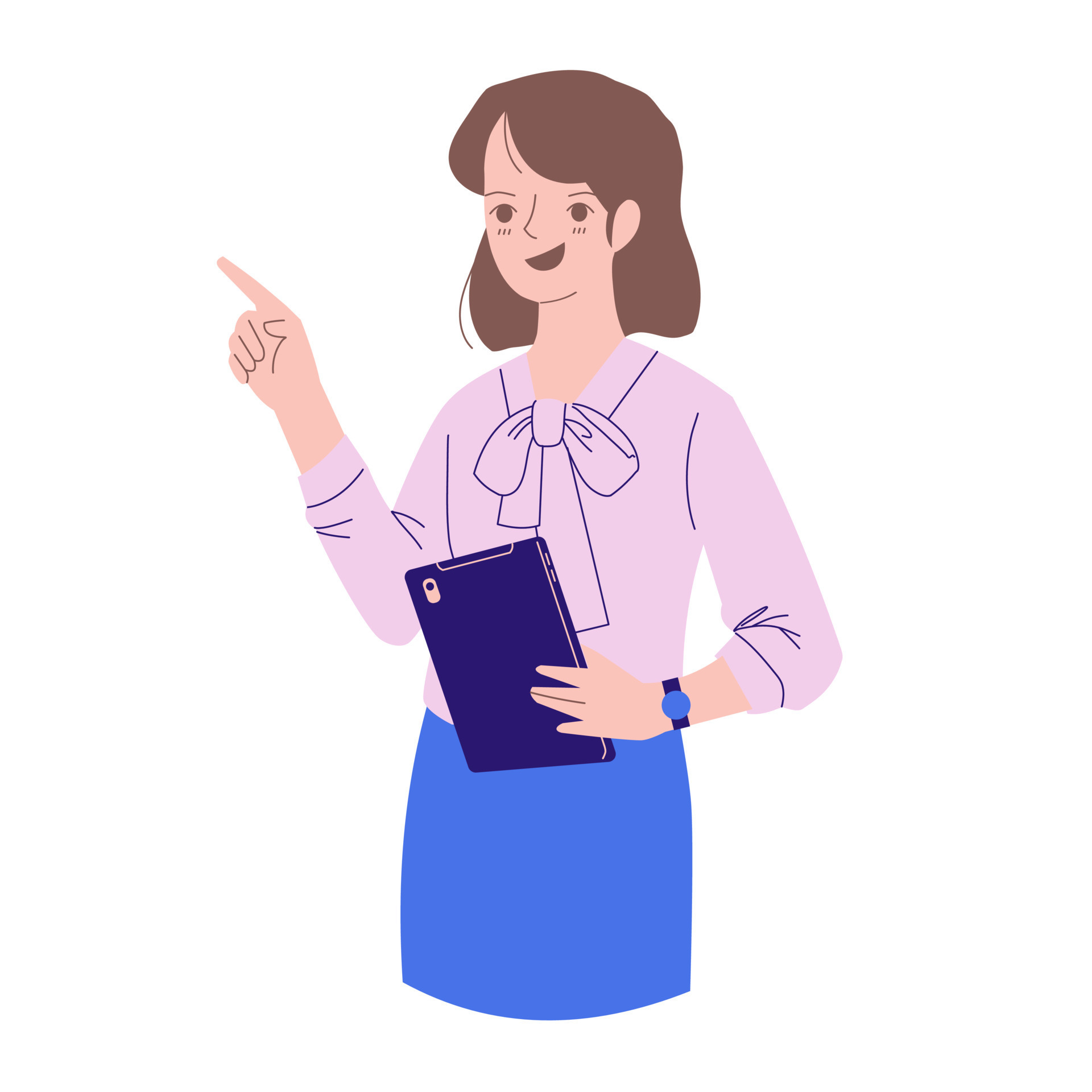 Confident women flat vector illustrations. Presentation woman, business ...