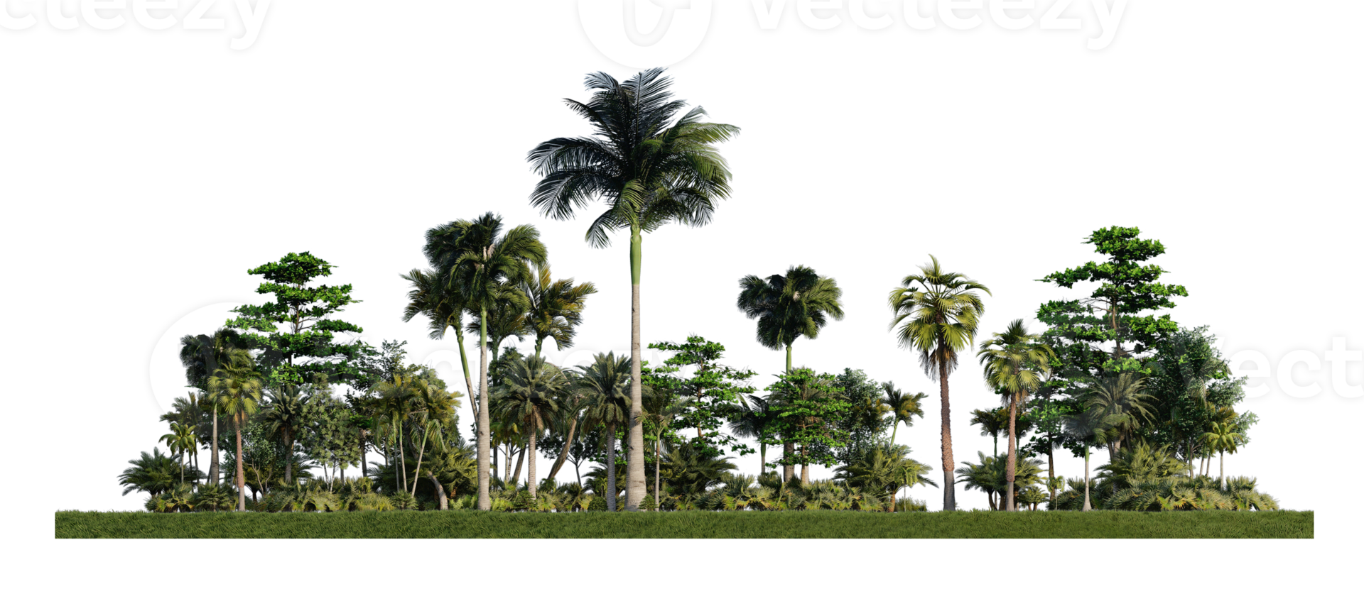 3ds rendering image of 3d rendering trees on grasses field 11993651 PNG