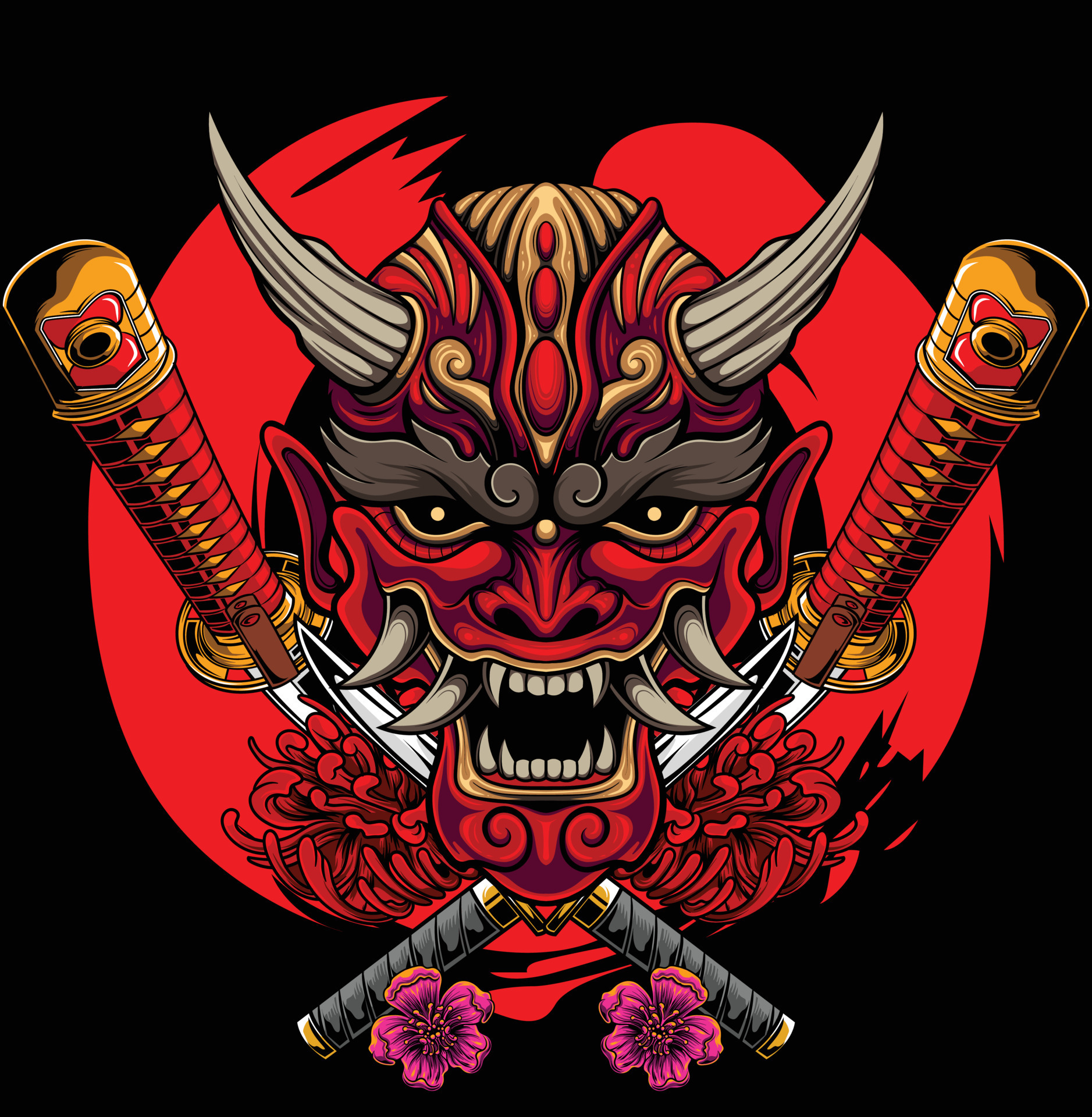 Kabuki Mask Illustration With Premium Quality Stock Vector 11993968 Vector Art At Vecteezy